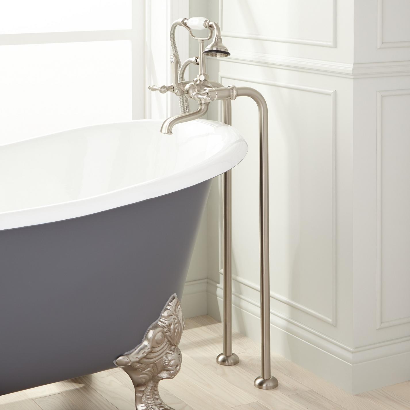 Freestanding Telephone Tub Faucet & Supplies - Lever Handles ...