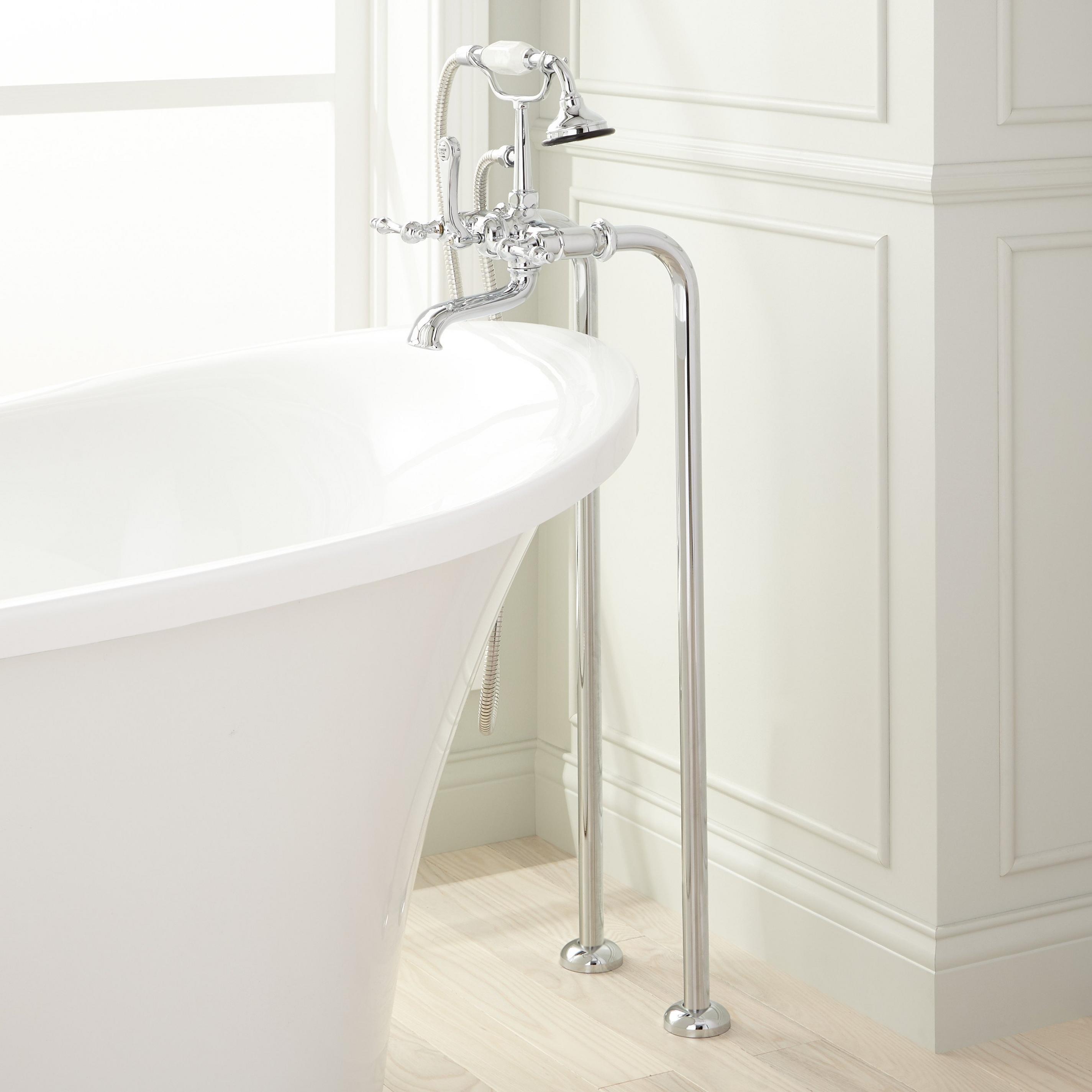 Freestanding Telephone Tub Faucet & Supplies - Lever Handles ...