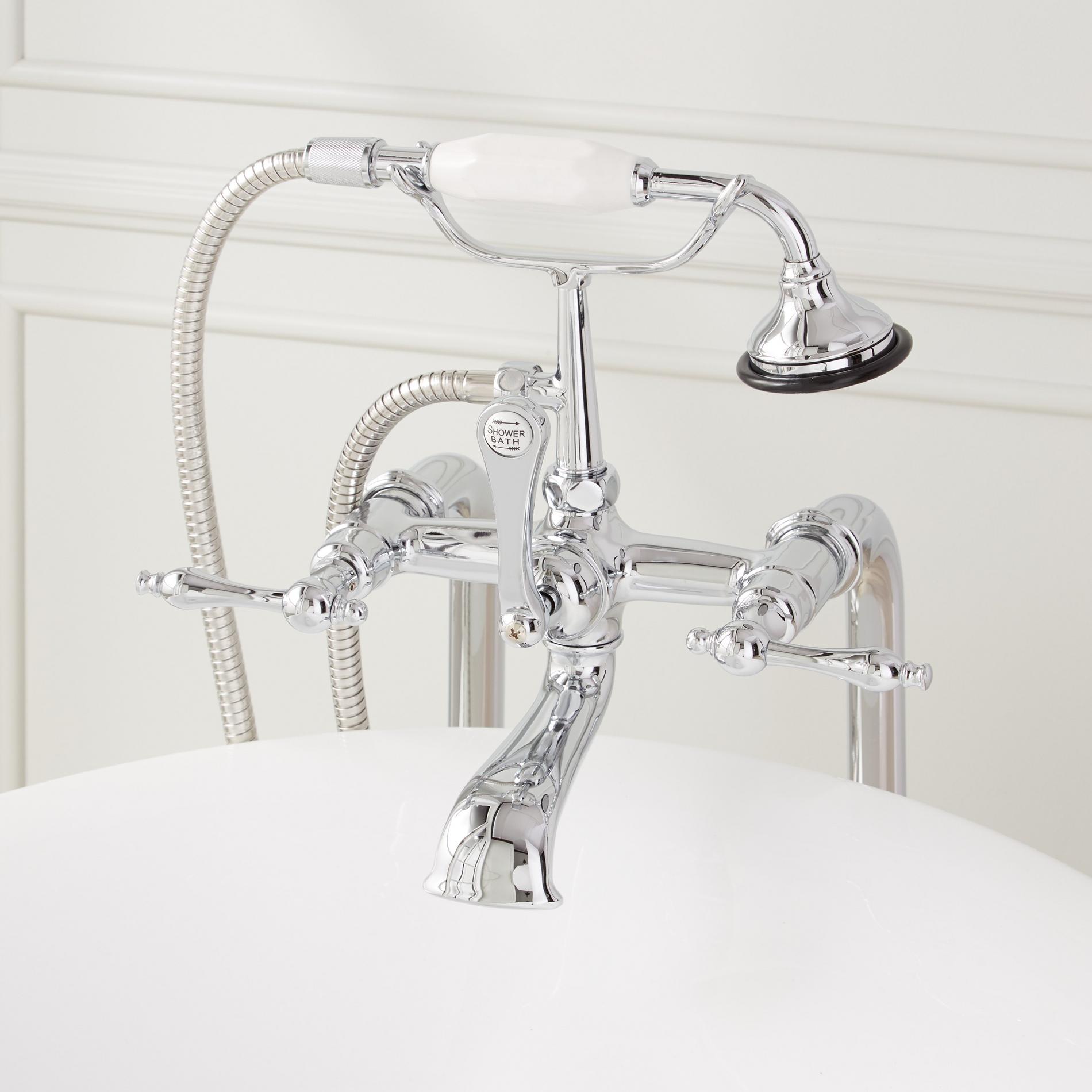 Freestanding Telephone Tub Faucet & Supplies - Lever Handles ...