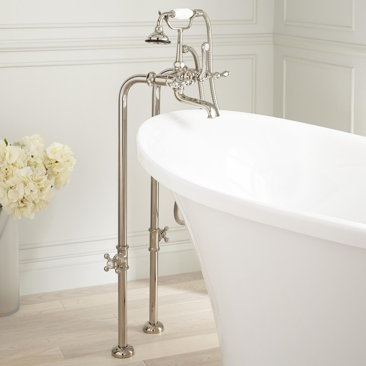 Freestanding Telephone Tub Faucet, Supplies & Valves - Lever Handles ...