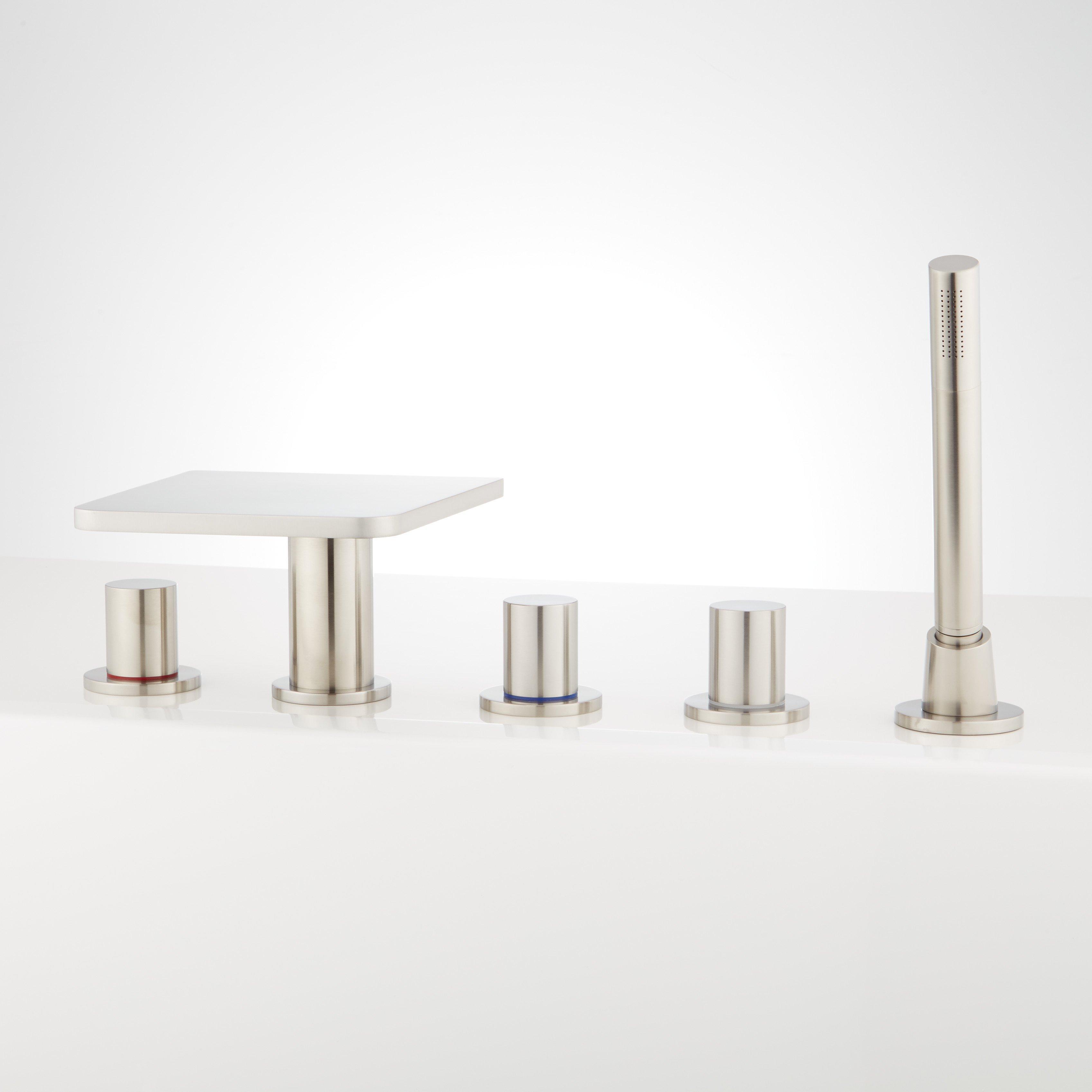 Knox Roman Waterfall Tub Faucet and Hand Shower - Brushed Nickel ...