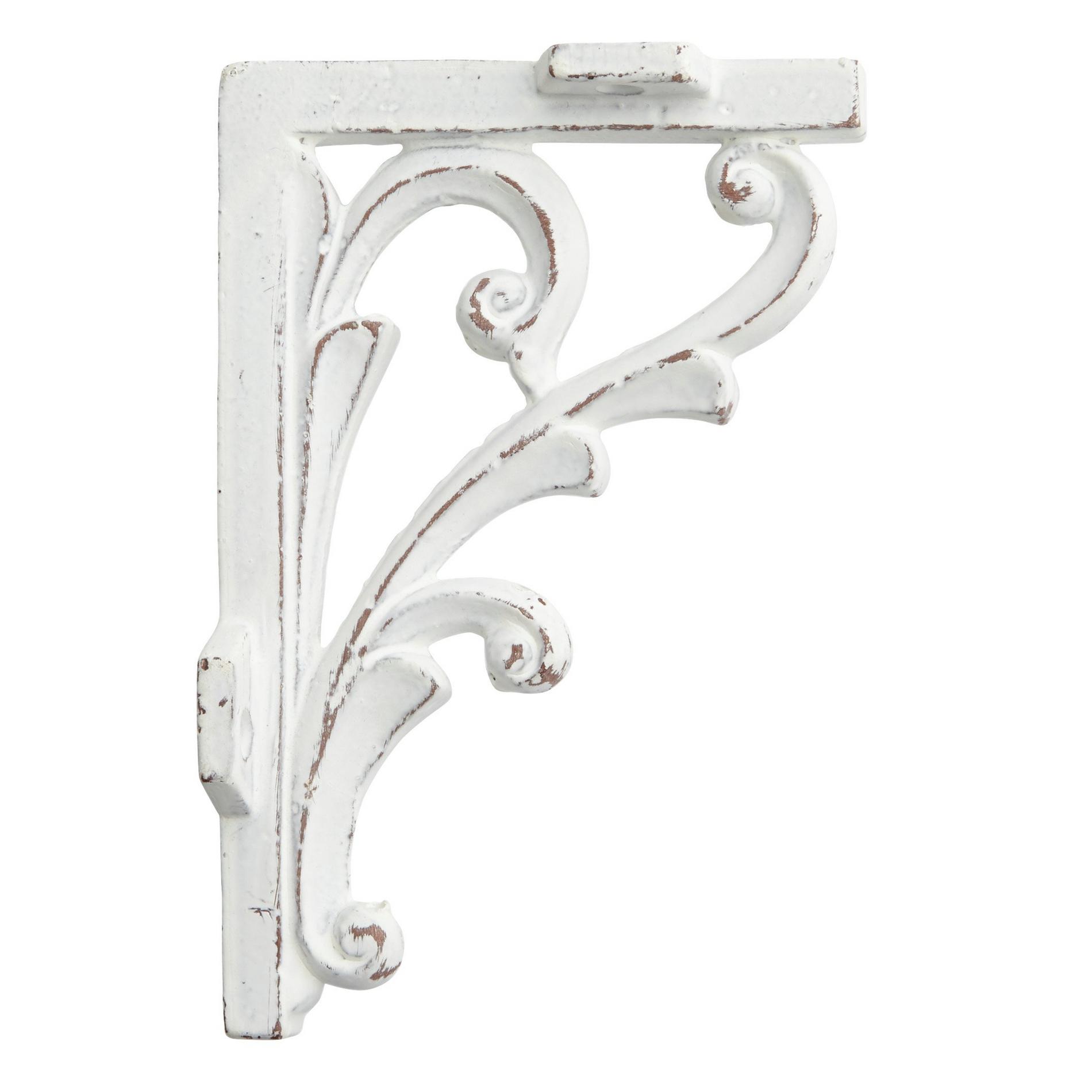 Miette Cast Iron Shelf Bracket - Distressed White | Signature Hardware