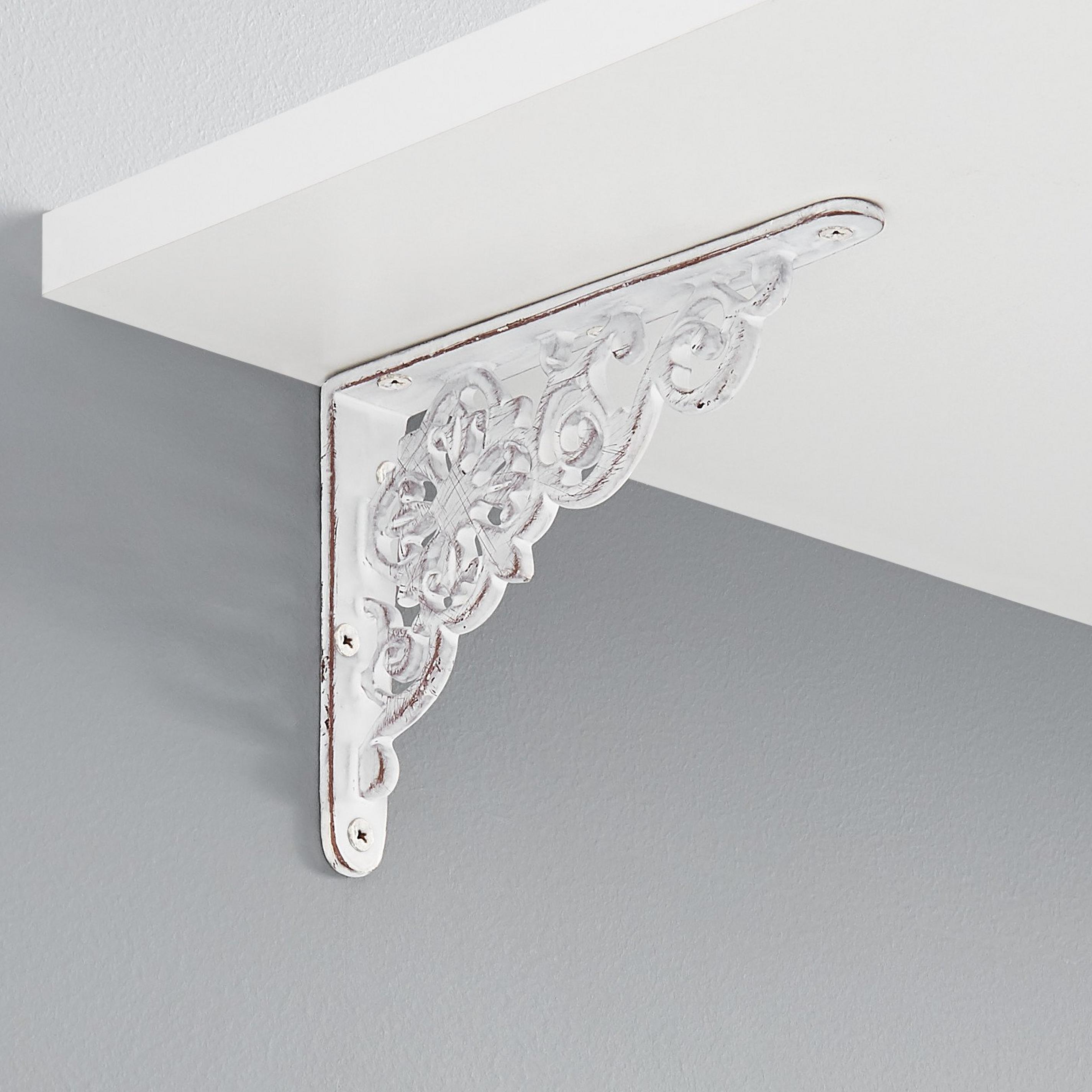 Pennsylvania Dutch Cast Iron Shelf Bracket - Distressed White ...
