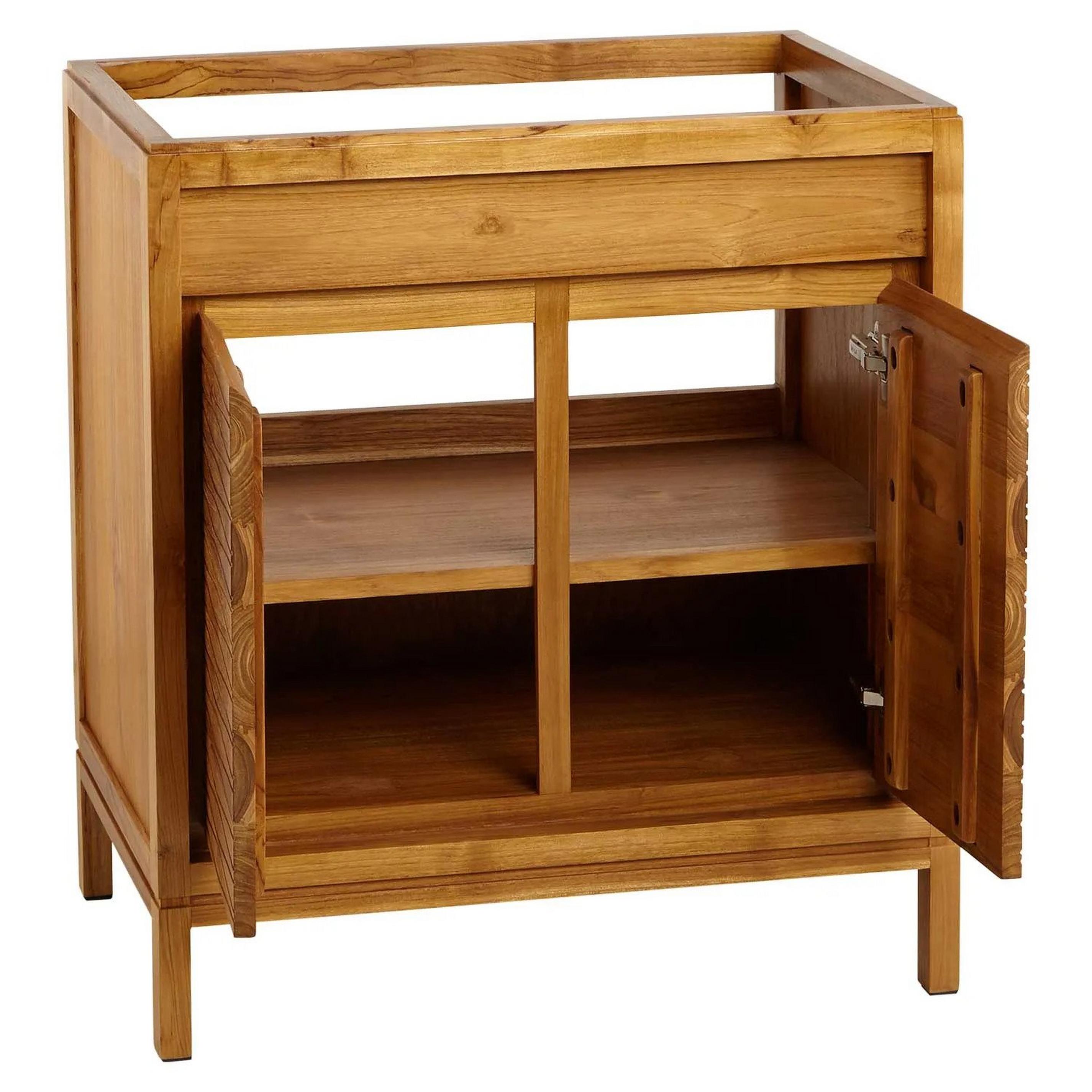 30" Becker Teak Vanity - Teak - Vanity Cabinet Only | Signature Hardware