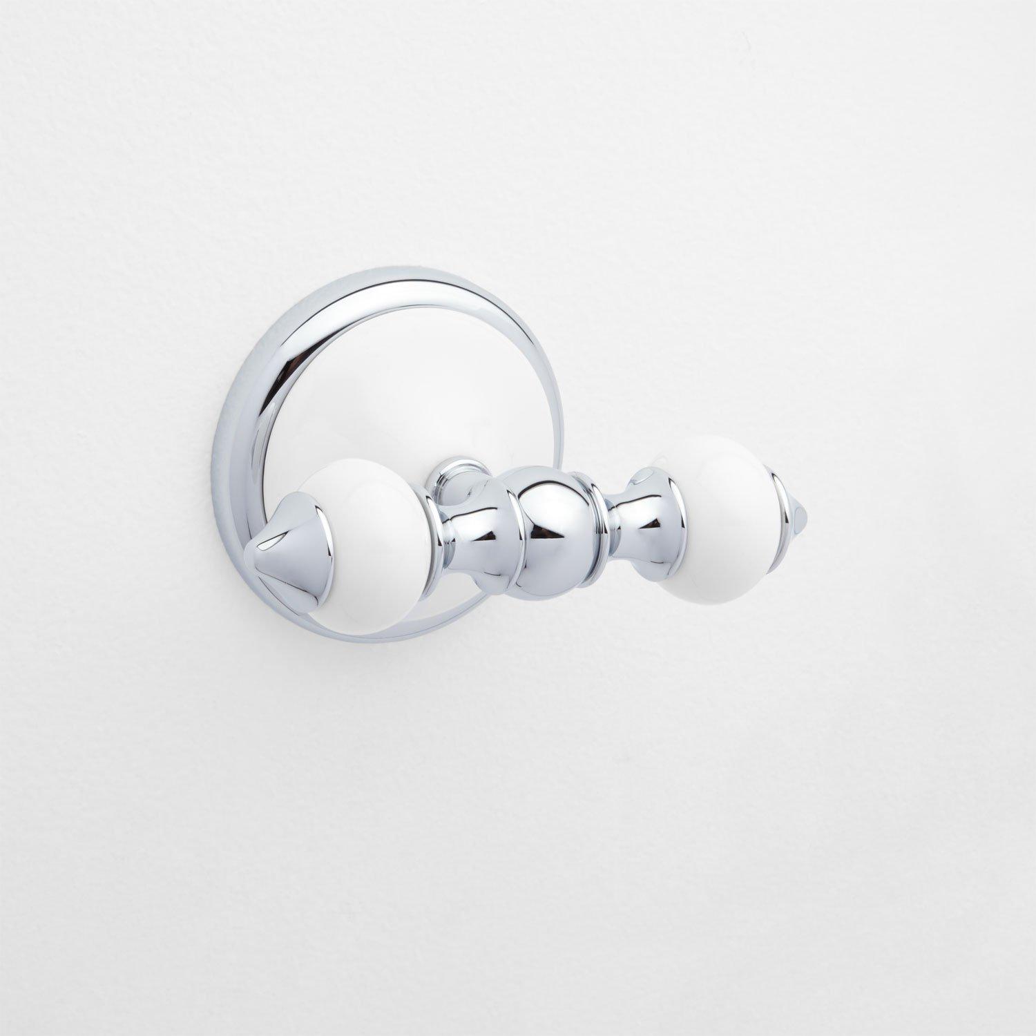 Adelaide Double Robe Hook - Chrome | Signature Hardware