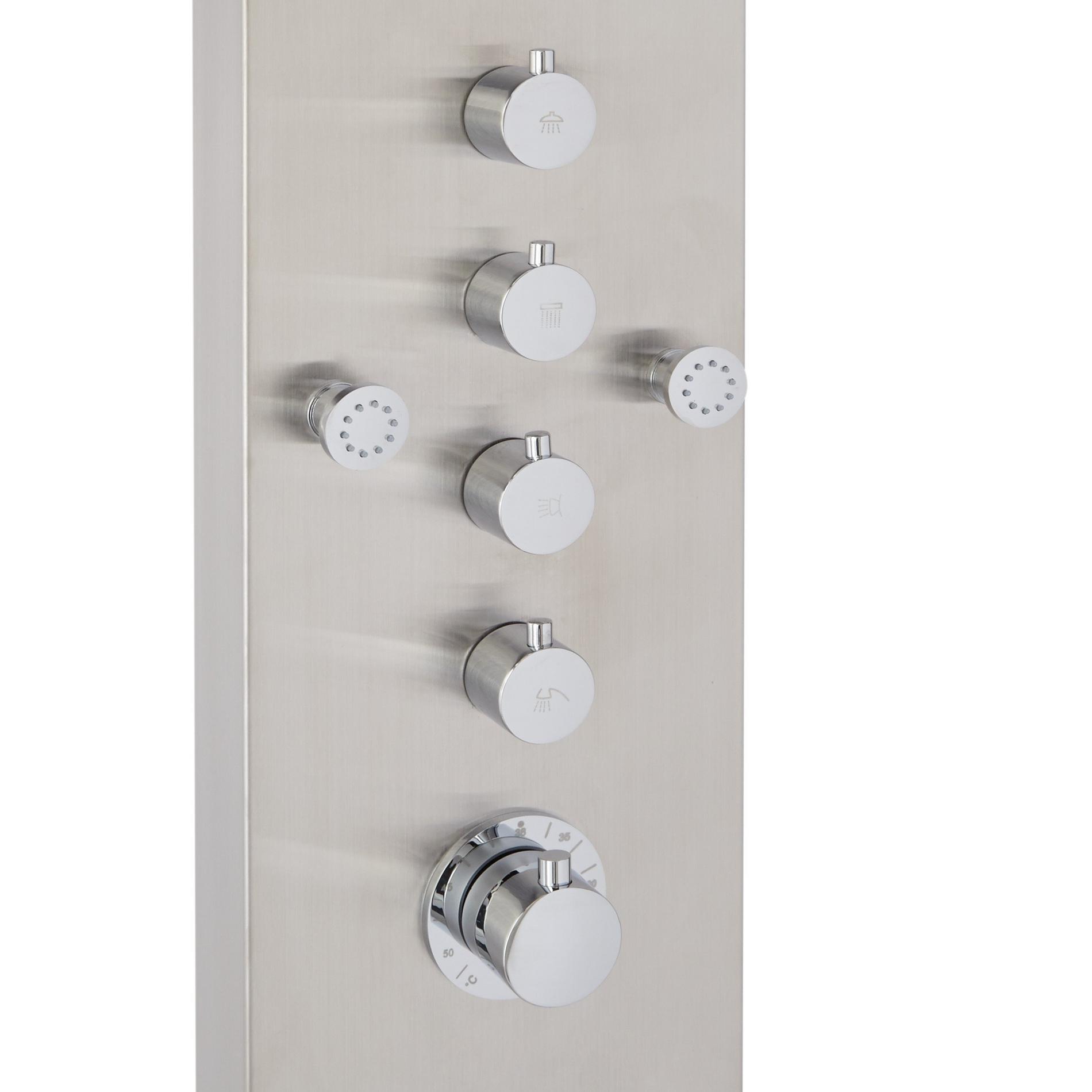 Novi Thermostatic Stainless Steel Shower Panel with Hand Shower ...
