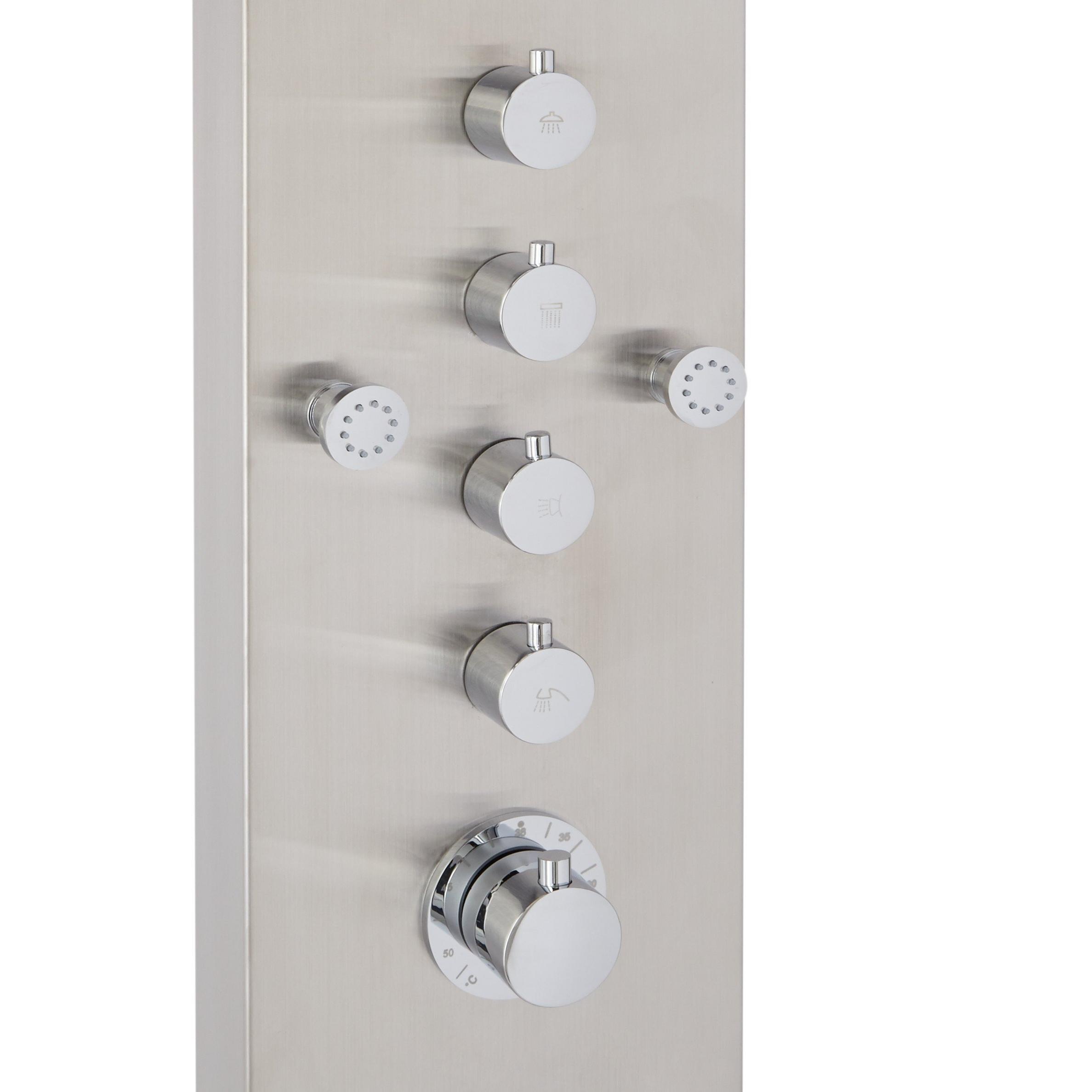 Novi Thermostatic Stainless Steel Shower Panel with Hand Shower ...