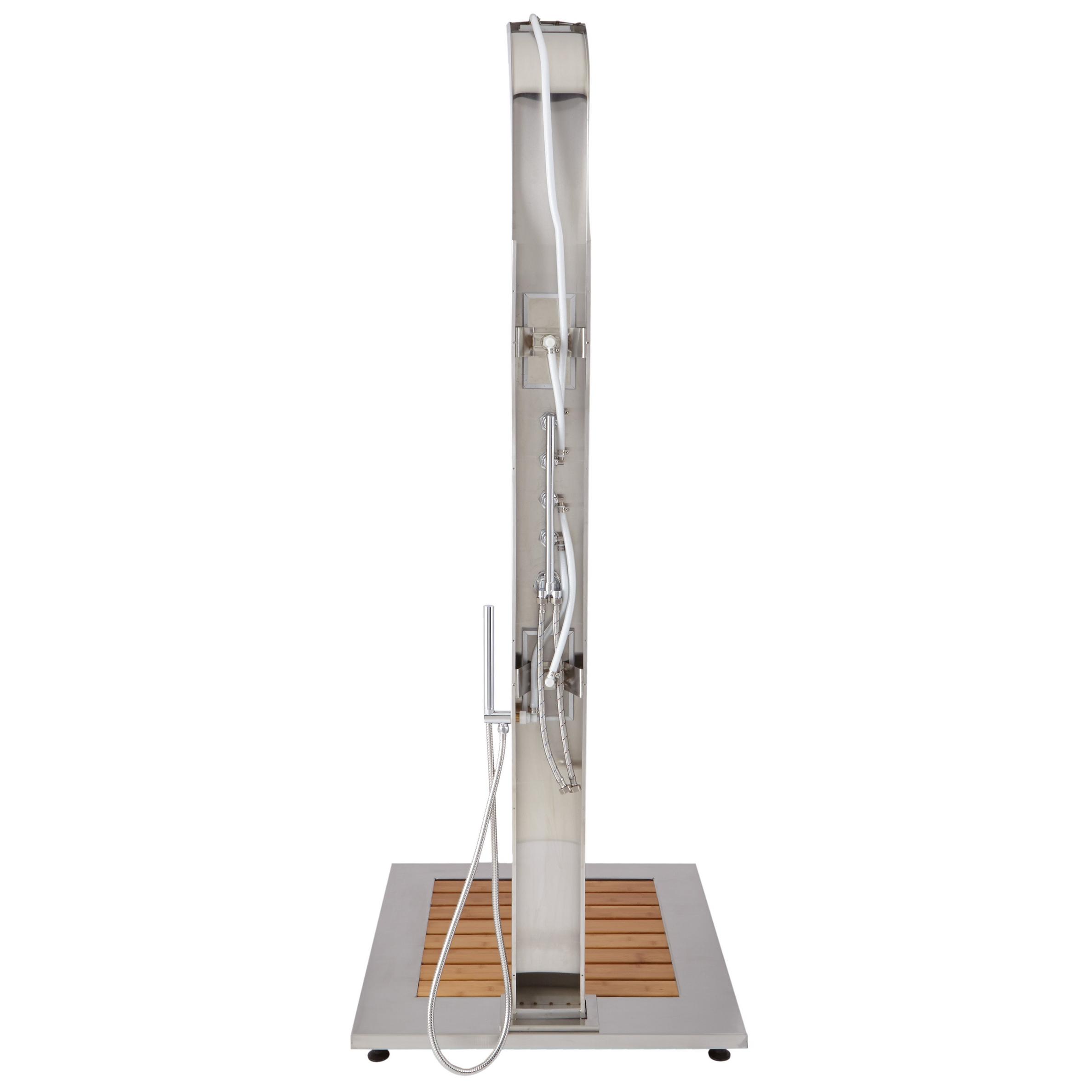 Alvin Outdoor Stainless Steel Shower Panel with Bamboo Tray | Signature ...