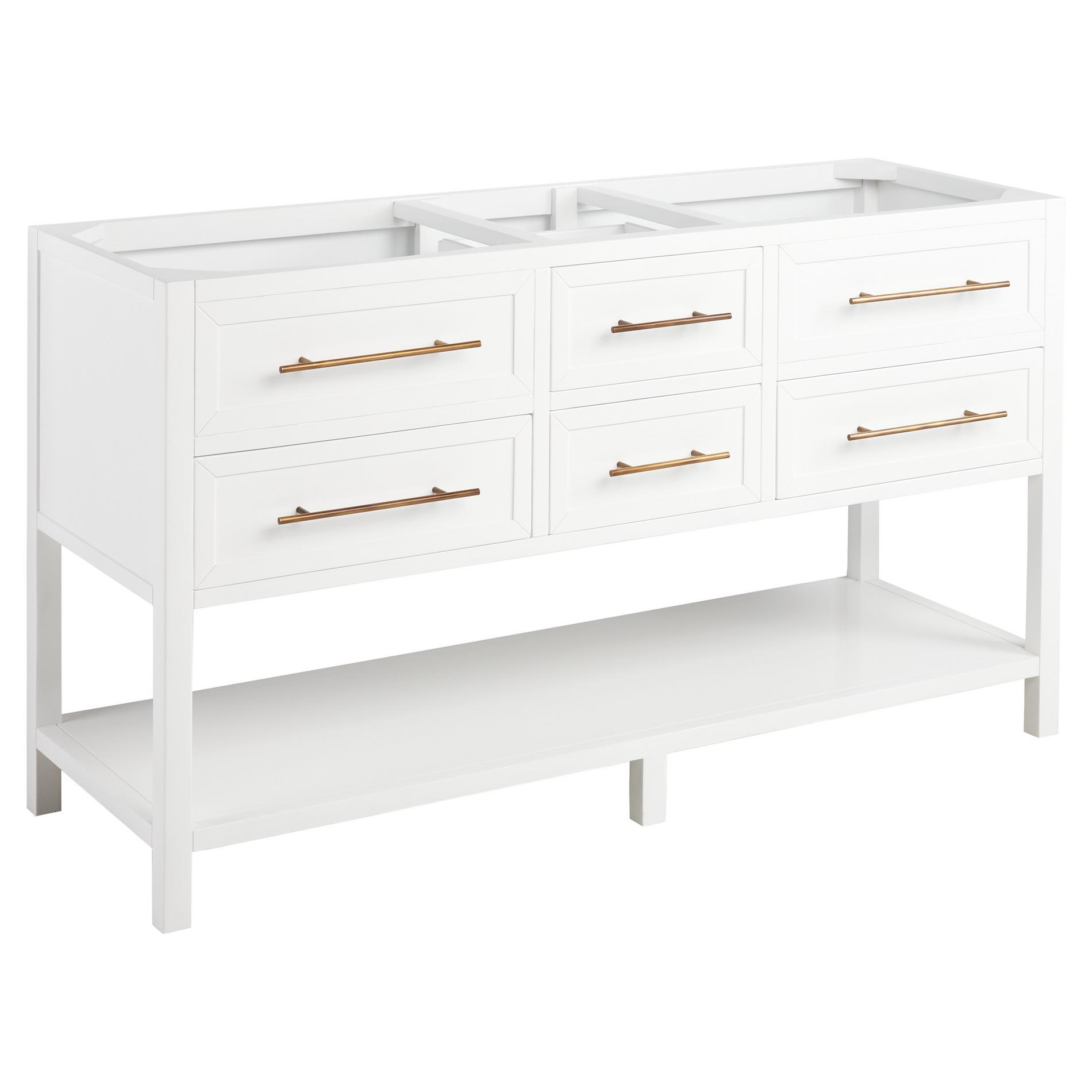 60" Robertson Double Vanity - Bright White - Vanity Cabinet Only ...