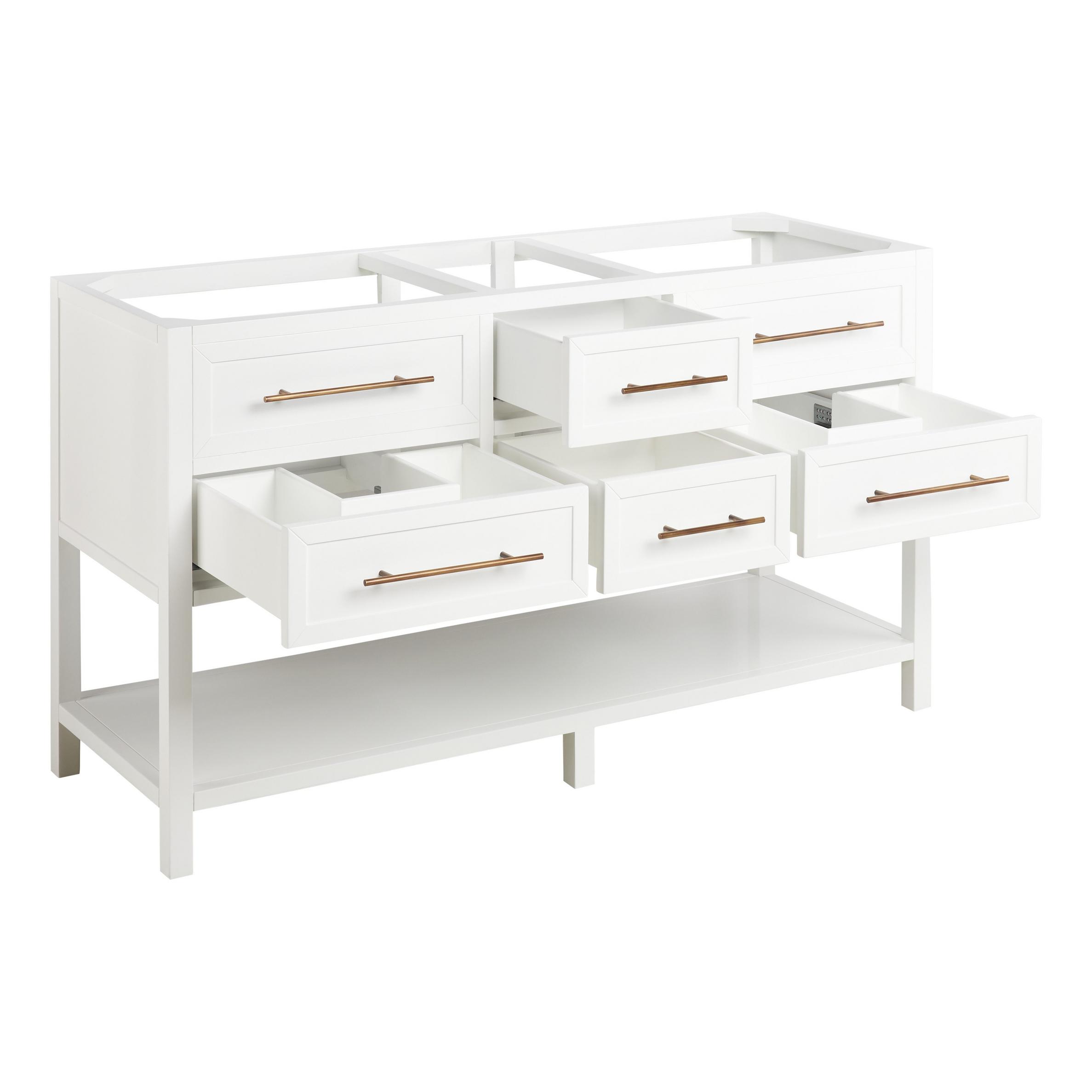 60" Robertson Double Vanity - Bright White - Vanity Cabinet Only ...