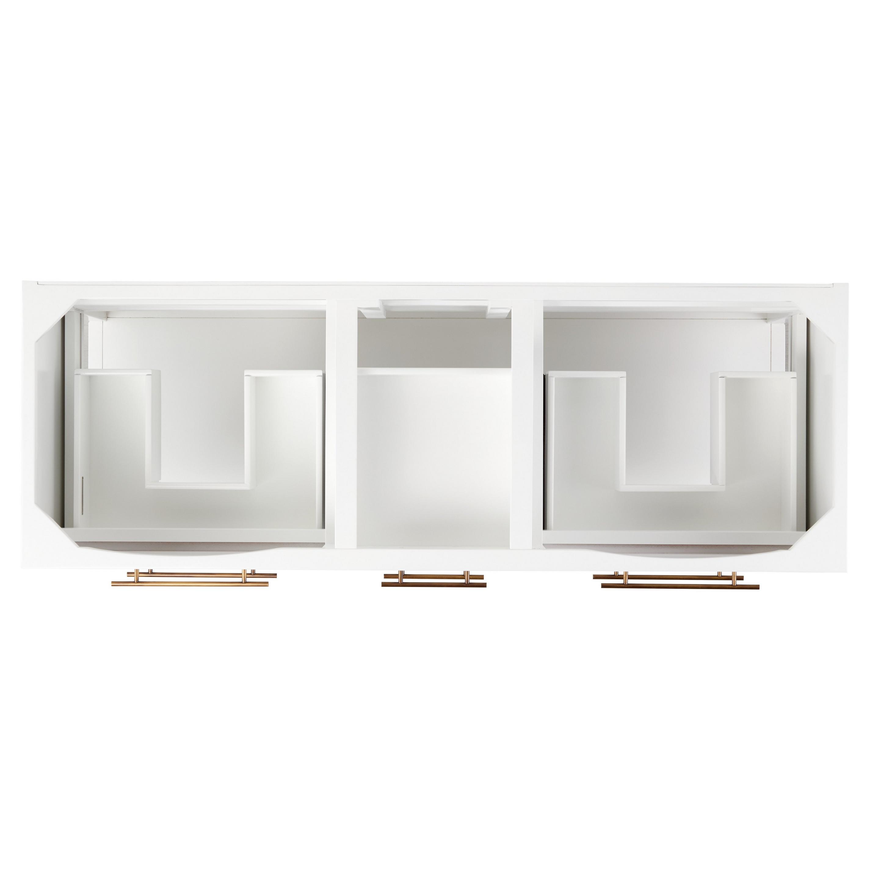 60" Robertson Double Vanity - Bright White - Carrara Marble - 8" - Oval ...