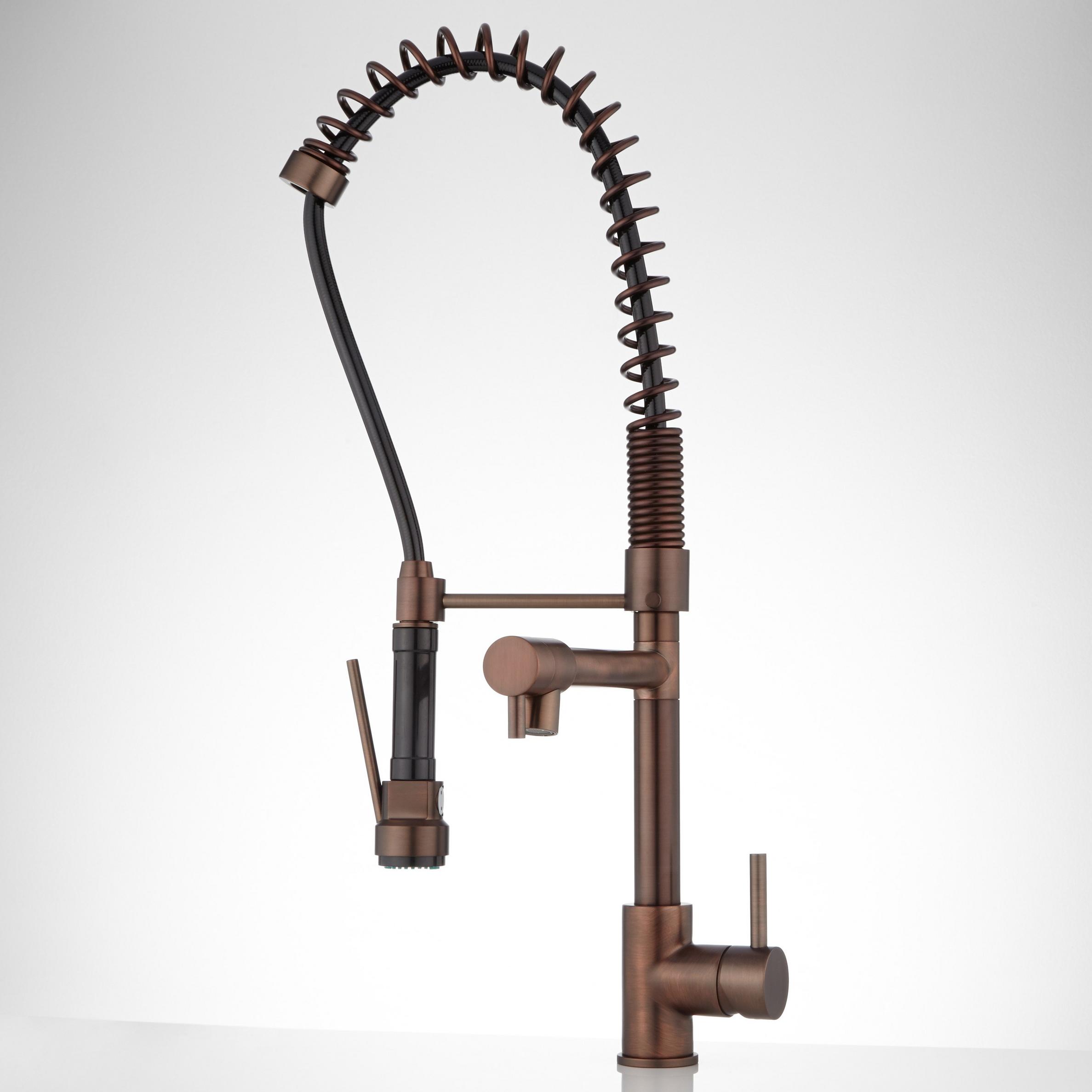 Levi Kitchen Faucet with Pull-Down Spring Spout - Oil Rubbed Bronze ...