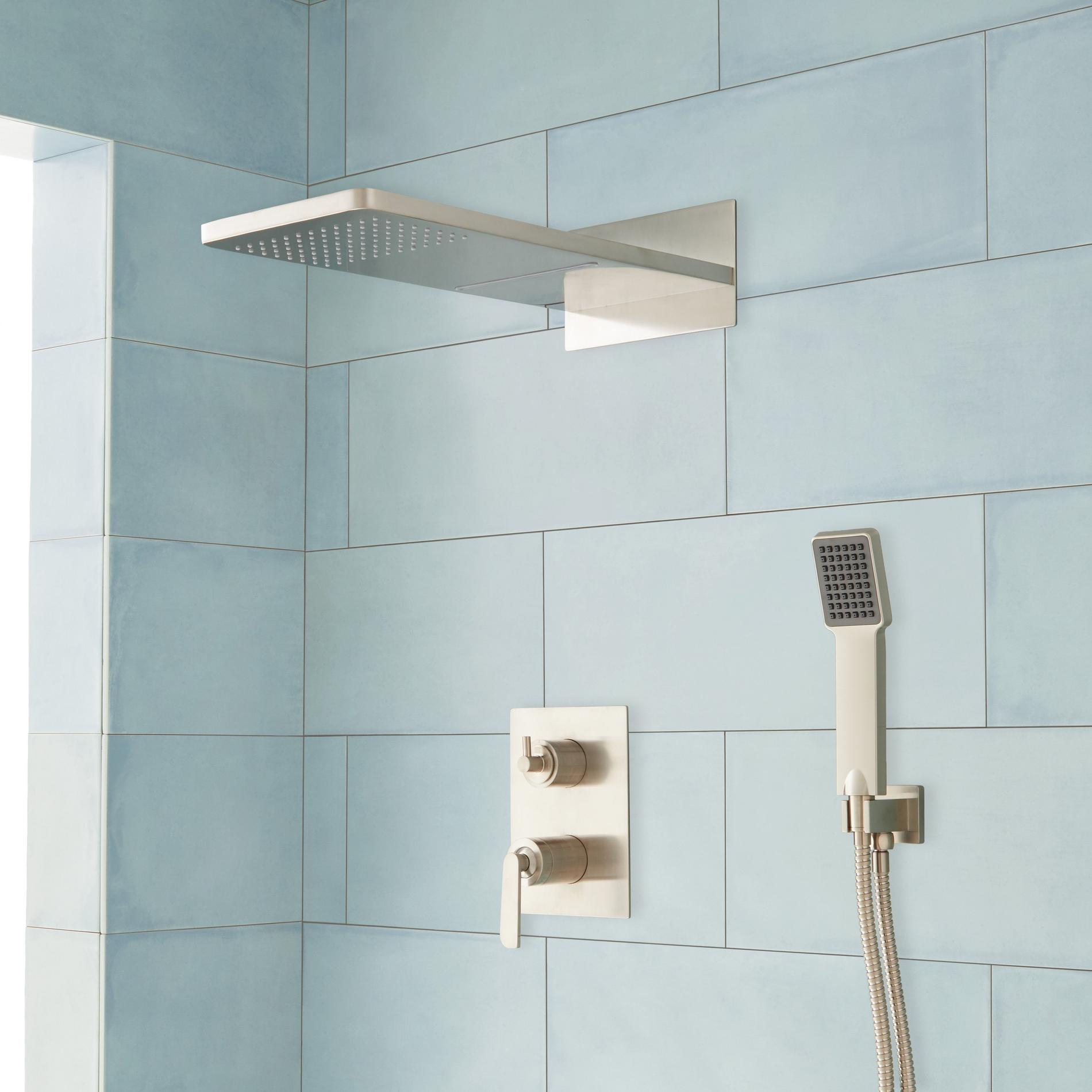 Calhoun Shower System with Rainfall Shower Head and Hand Shower ...