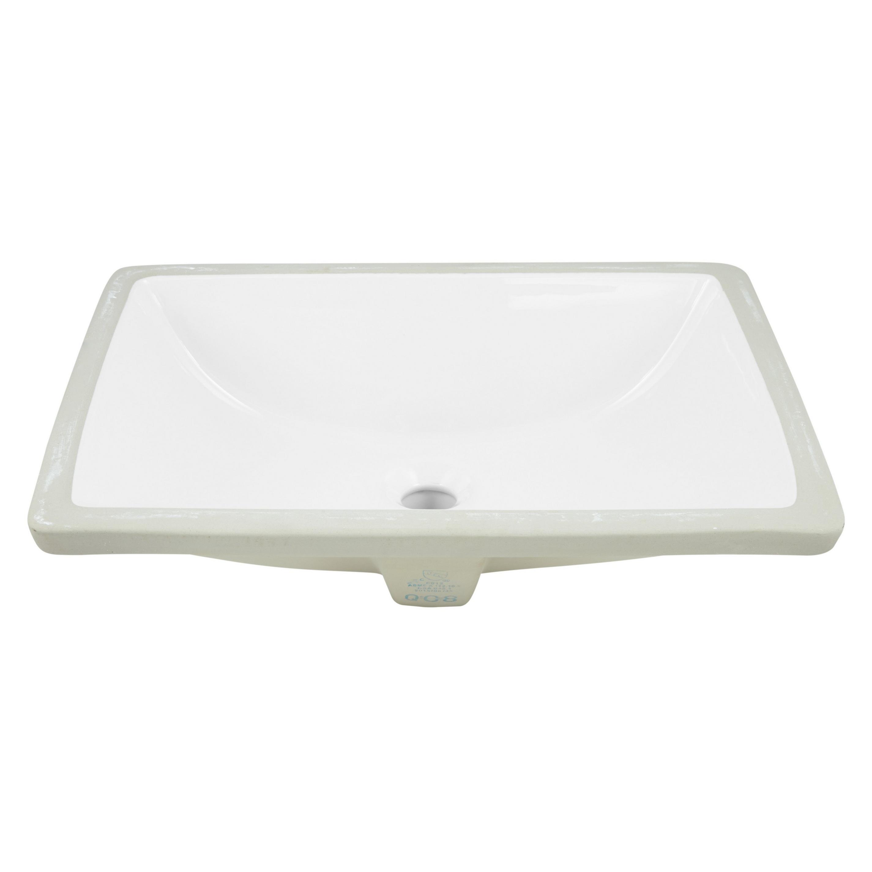 Rectangular Porcelain Undermount Bathroom Sink - White | Signature Hardware