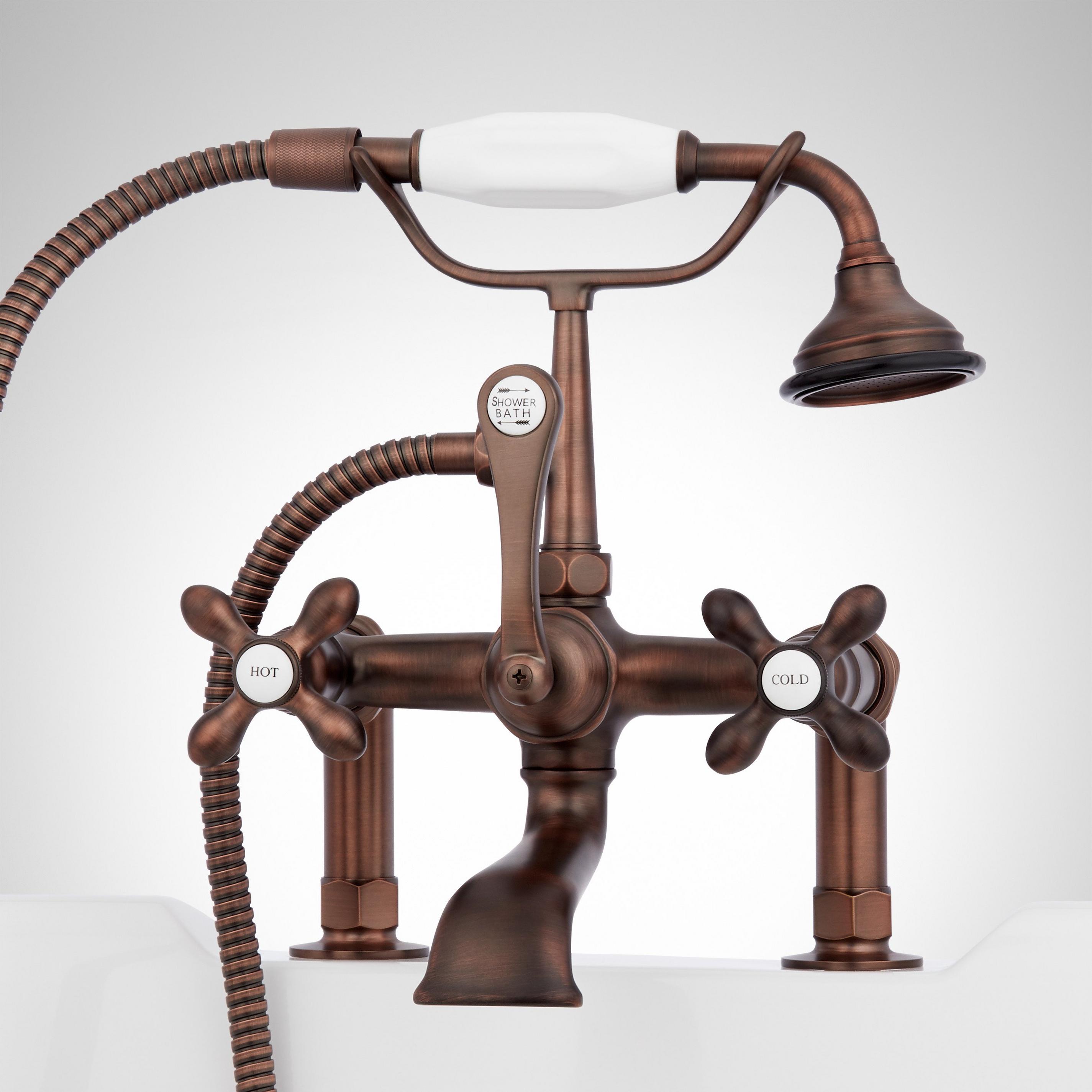 Deck-Mount Telephone Faucet with Cross Handles and Deck Couplers ...