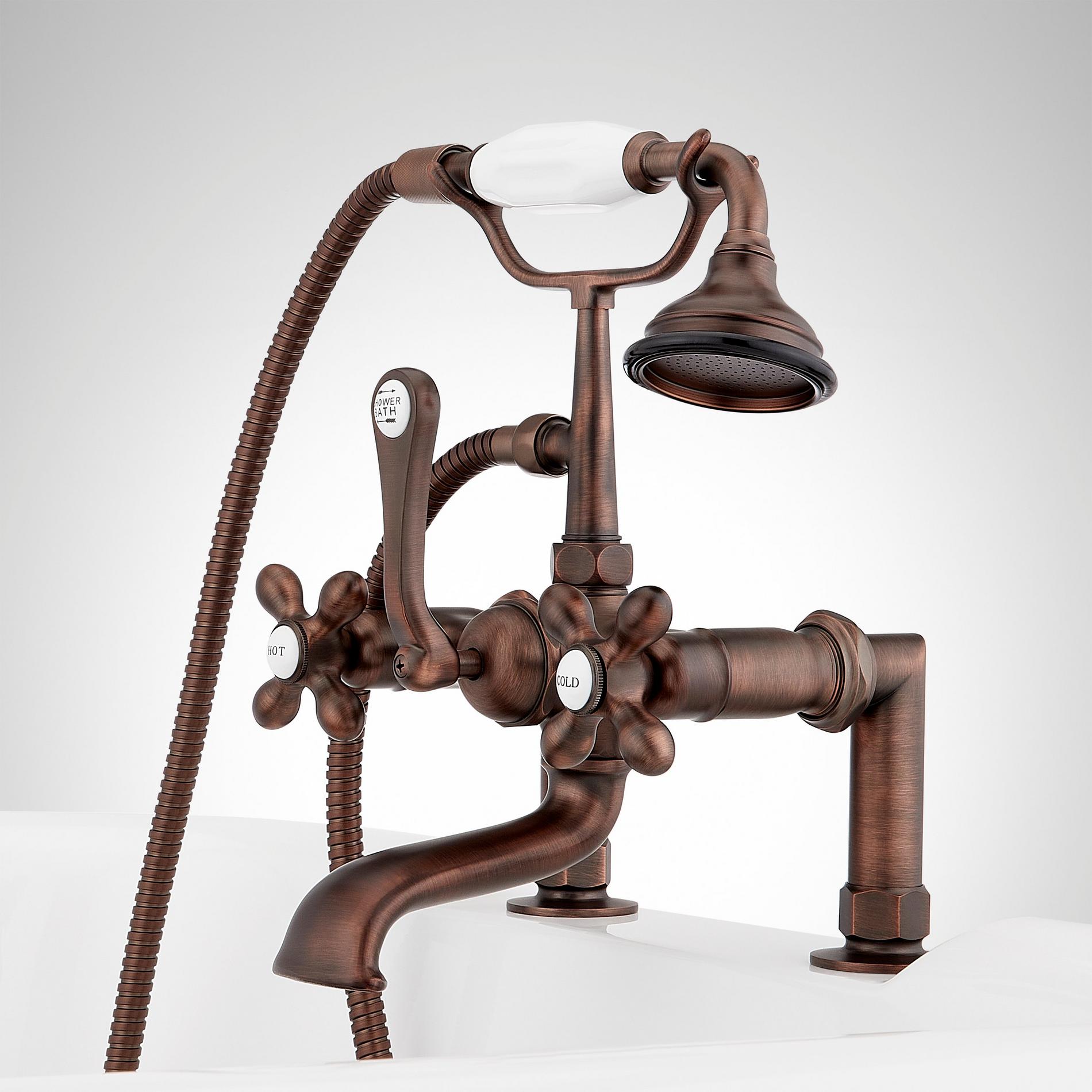 Deck-Mount Telephone Faucet with Cross Handles and Deck Couplers ...