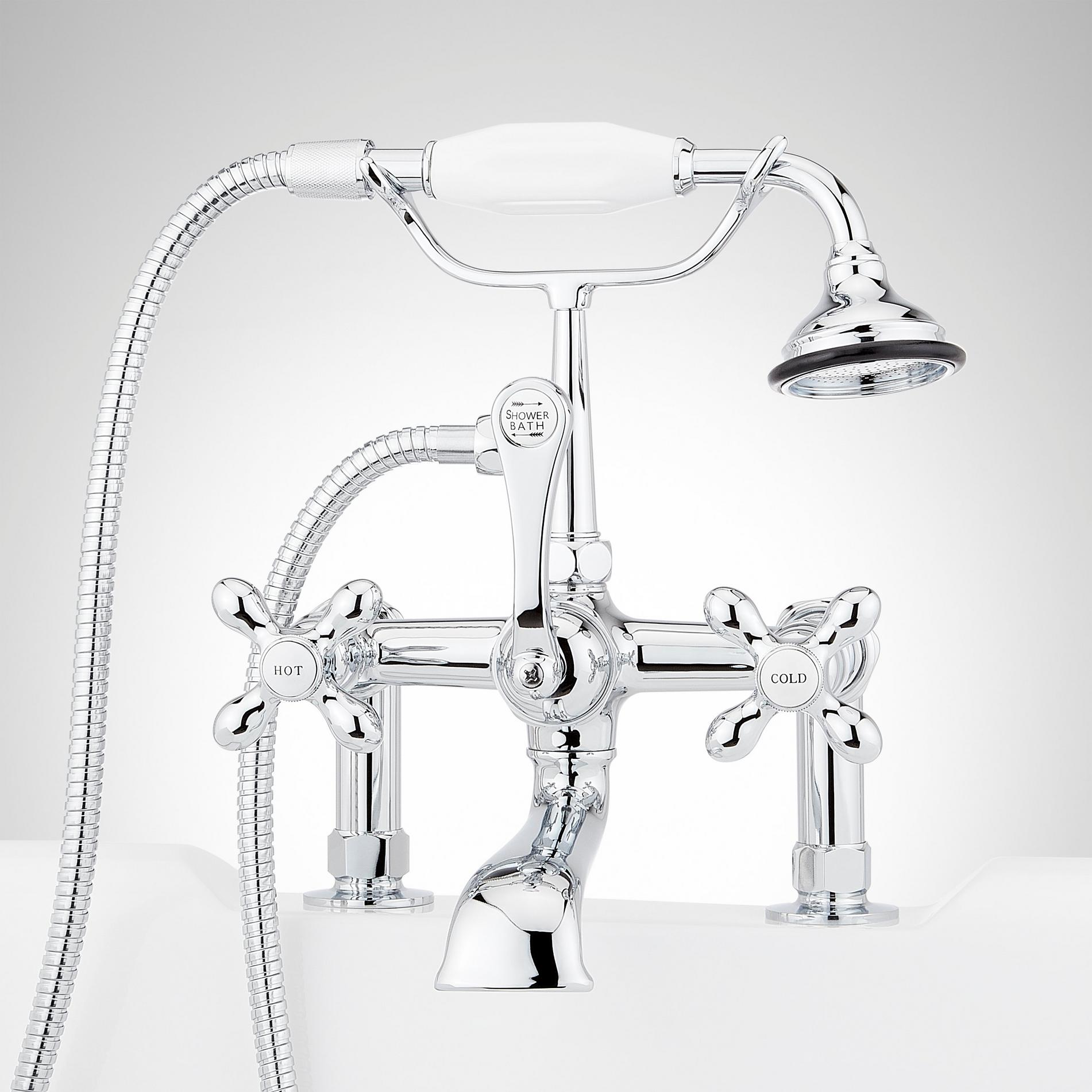 Deck-Mount Telephone Faucet with Cross Handles and Deck Couplers ...