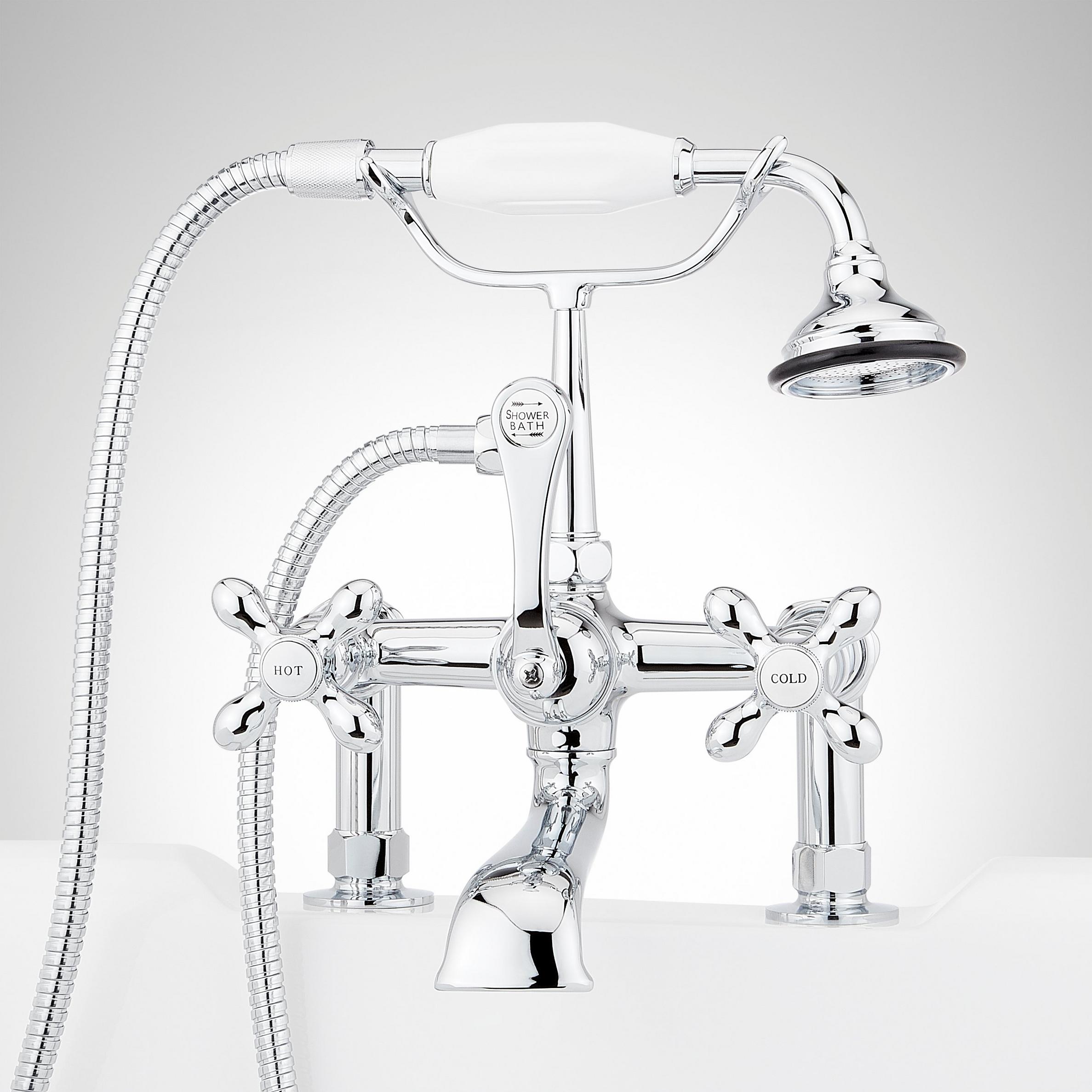 Deck-Mount Telephone Faucet with Cross Handles and Deck Couplers ...