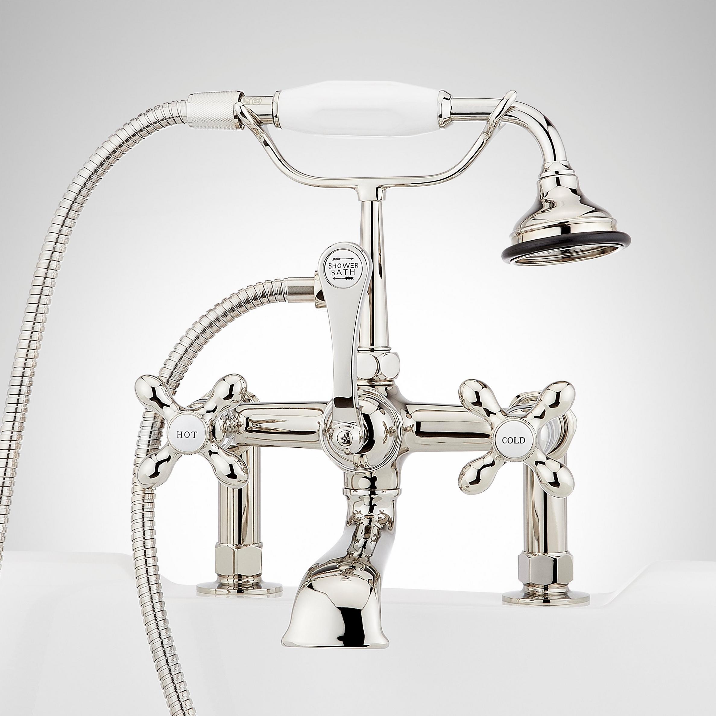 Deck-Mount Telephone Faucet with Cross Handles and Deck Couplers ...