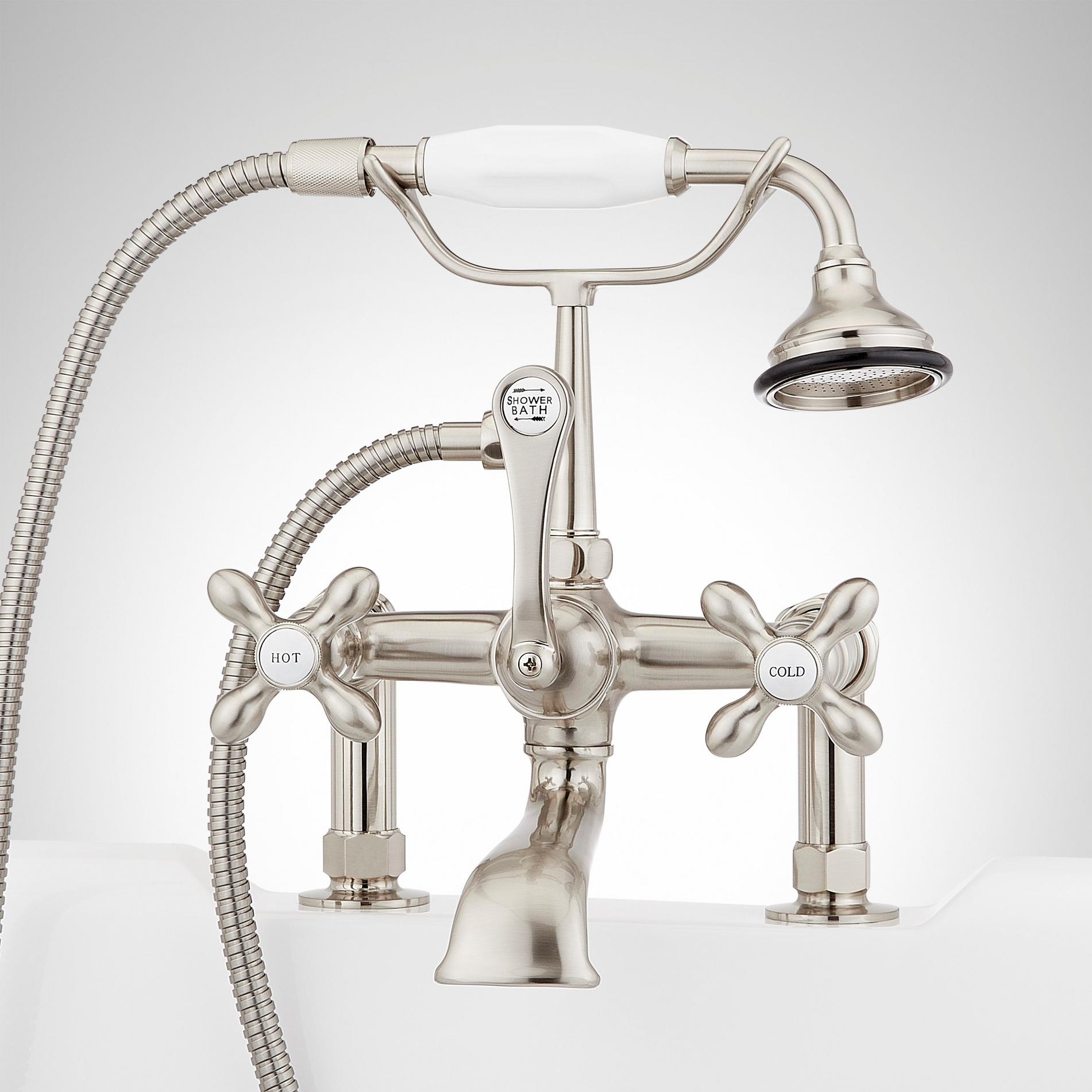 Deck-Mount Telephone Faucet with Cross Handles and Deck Couplers ...