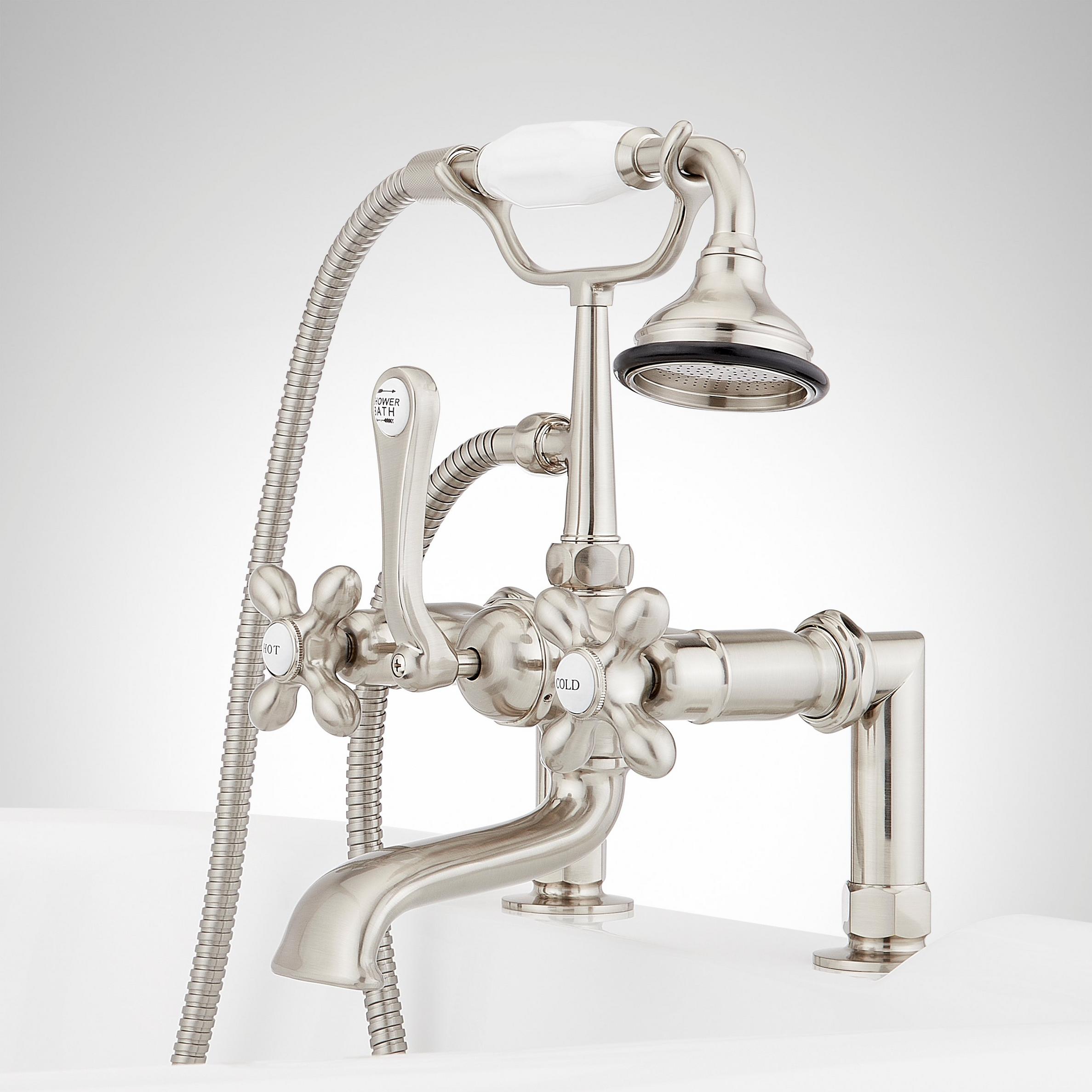 Deck-Mount Telephone Faucet with Cross Handles and Deck Couplers ...