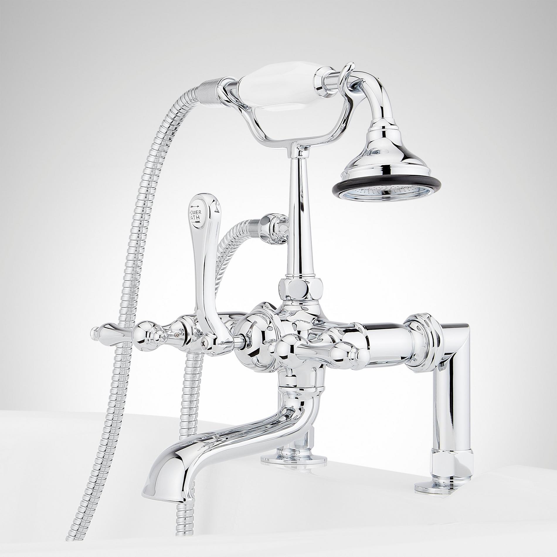 Deck-Mount Telephone Tub Faucet with Lever Handles and Deck Couplers ...