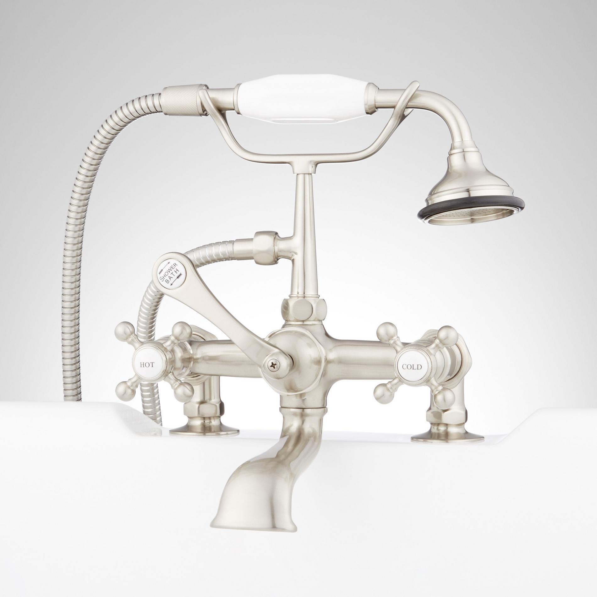 Deck-Mount Telephone Faucet with Vintage Cross Handles and Deck ...