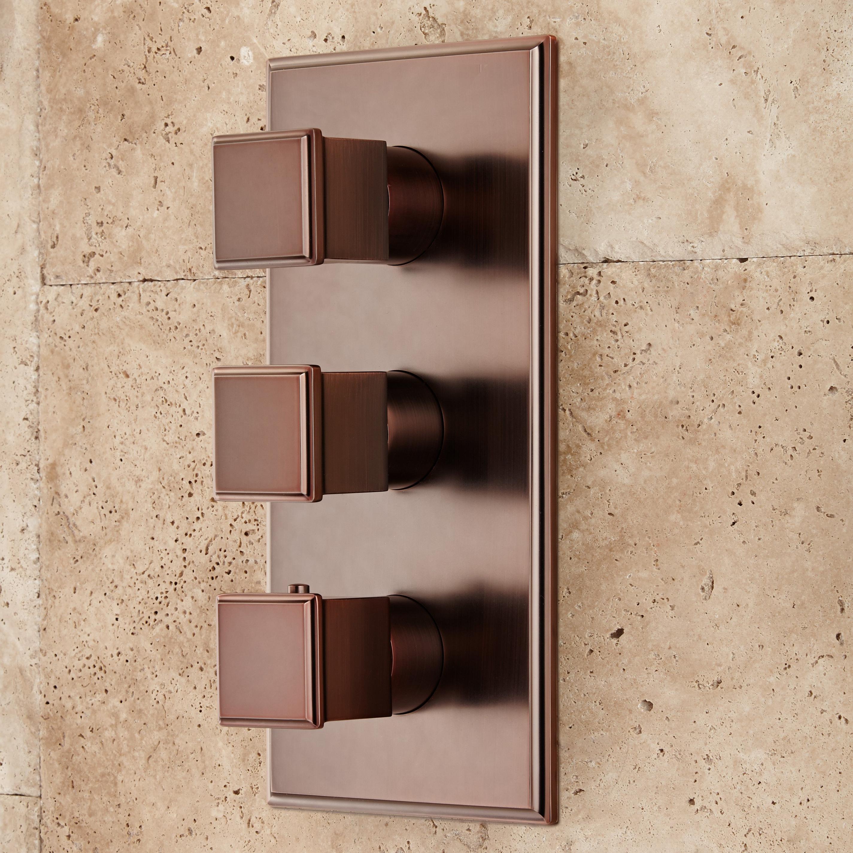 Ryle Thermostatic Shower System with Hand Shower and 3 Body Sprays ...