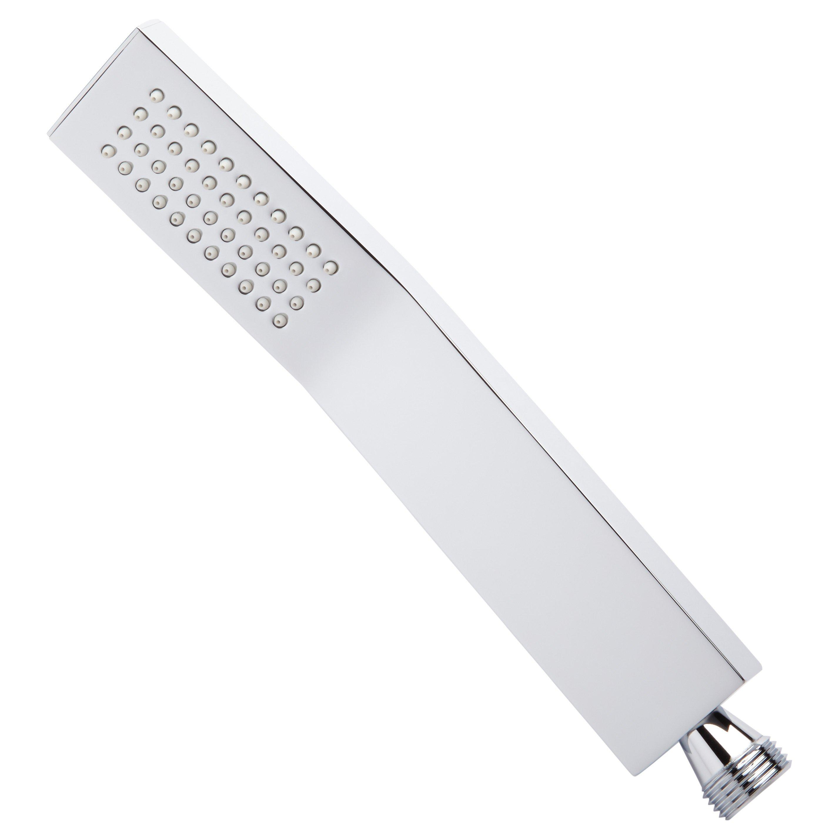 Rectangular Modern Hand Shower With Rubber Nozzles - Chrome | Signature ...