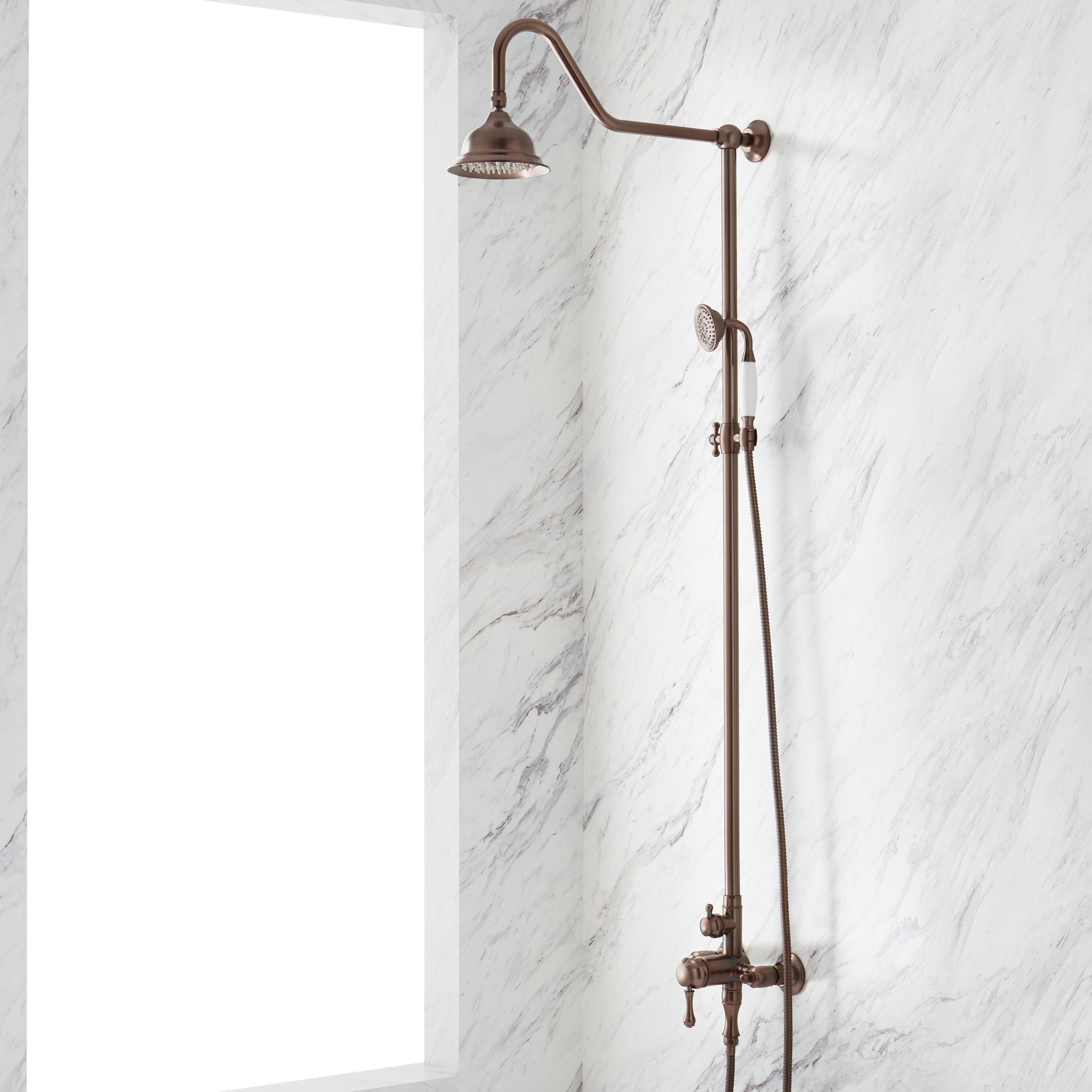 Alliston Exposed Pipe Shower with Hand Shower - Oil Rubbed Bronze ...