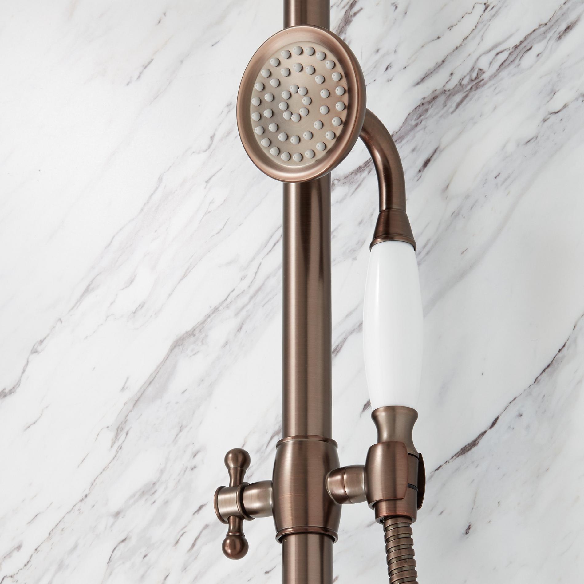 Alliston Exposed Pipe Shower with Hand Shower - Oil Rubbed Bronze ...