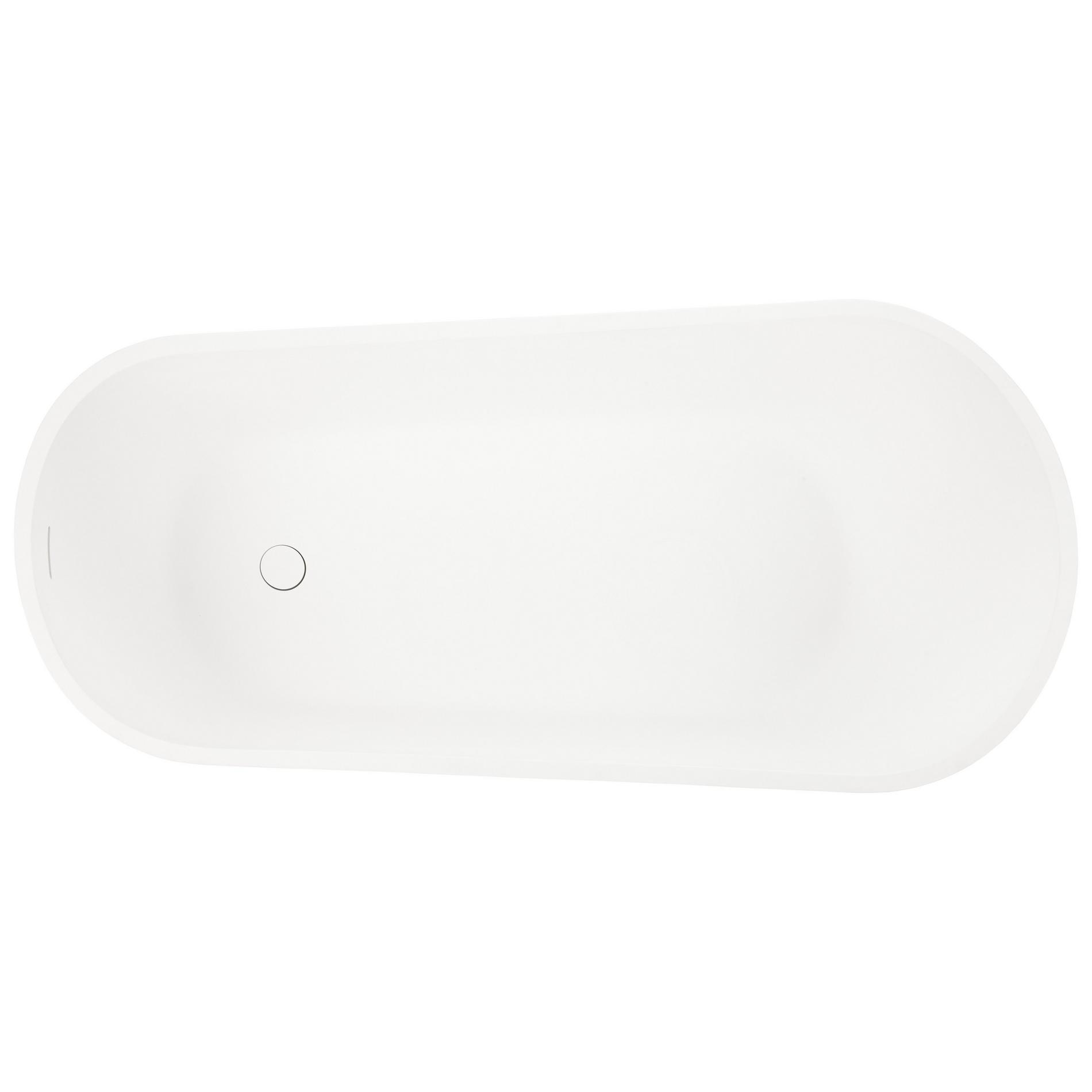 66" Sheba Solid Surface Freestanding Tub - Integral Overflow & White ...