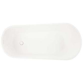 66" Sheba Solid Surface Freestanding Tub - Integral Overflow & White ...