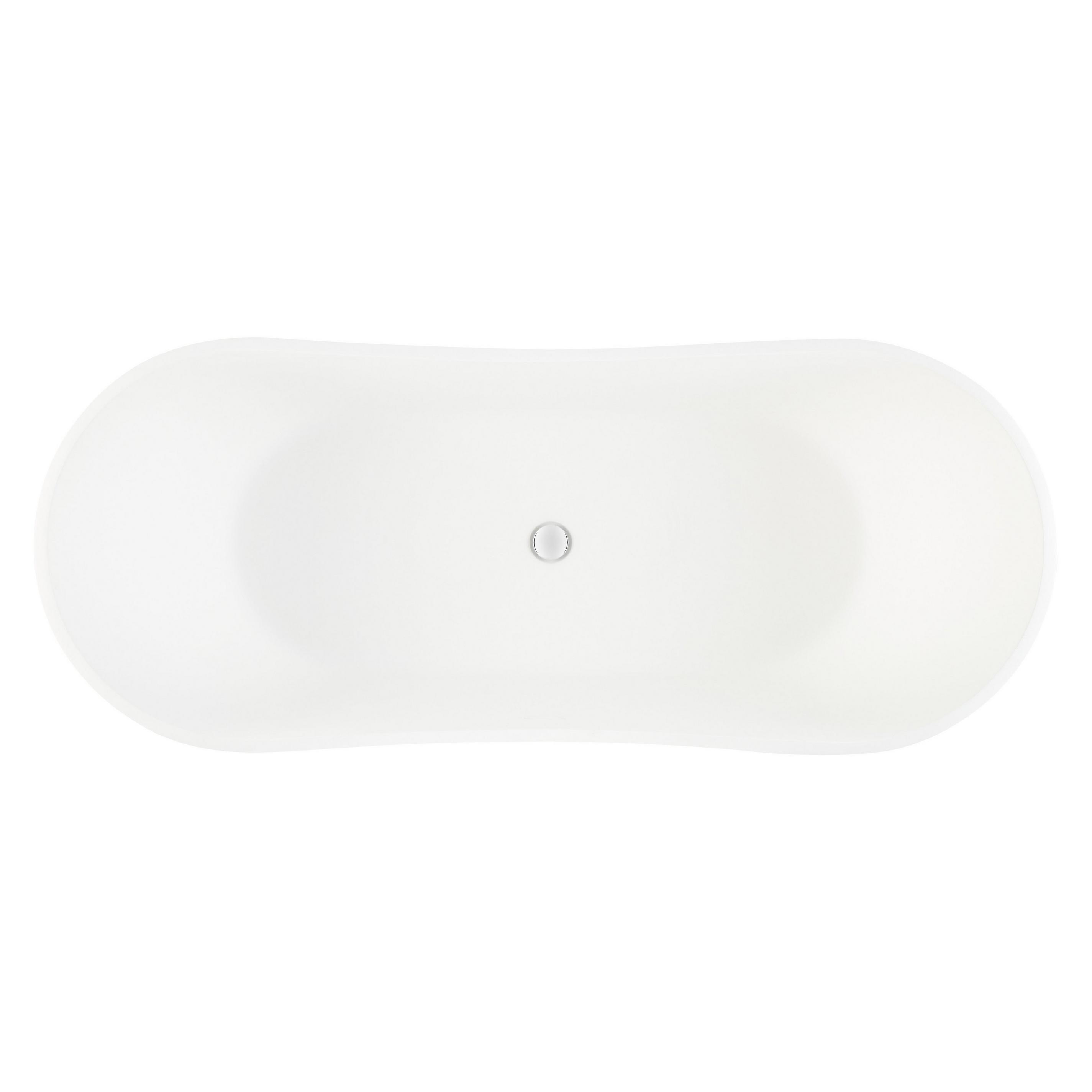 72" Sheba Solid Surface Freestanding Double Slipper Tub - Matte Finish ...