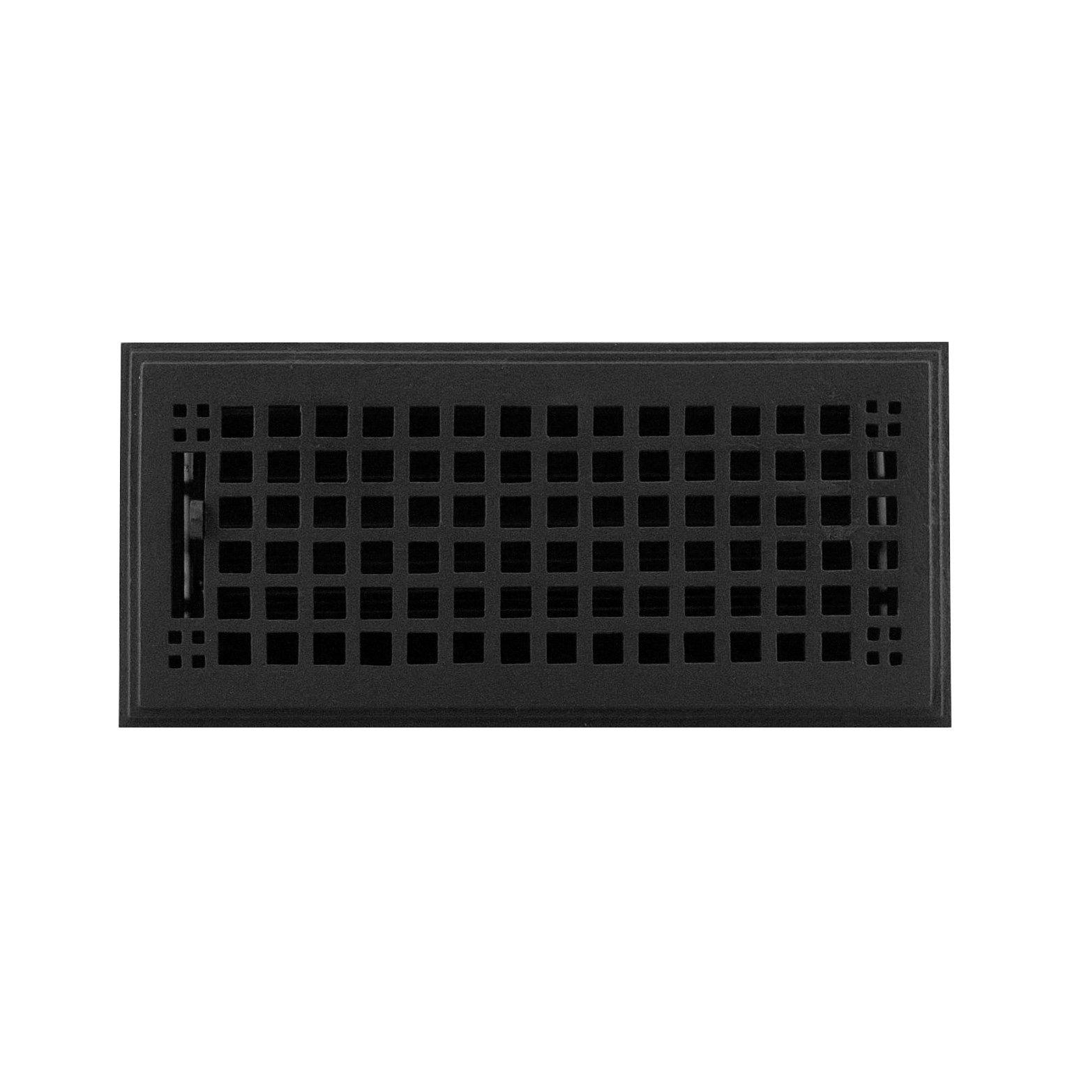 Mission Cast Iron Floor Register - Black 4" x 8" (5" x 9-1/8" Overall ...