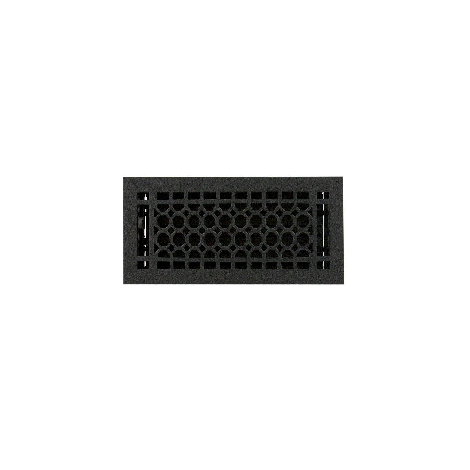 Honeycomb Cast Iron Floor Register - Black 4" x 8" (5" x 9-1/8" Overall ...
