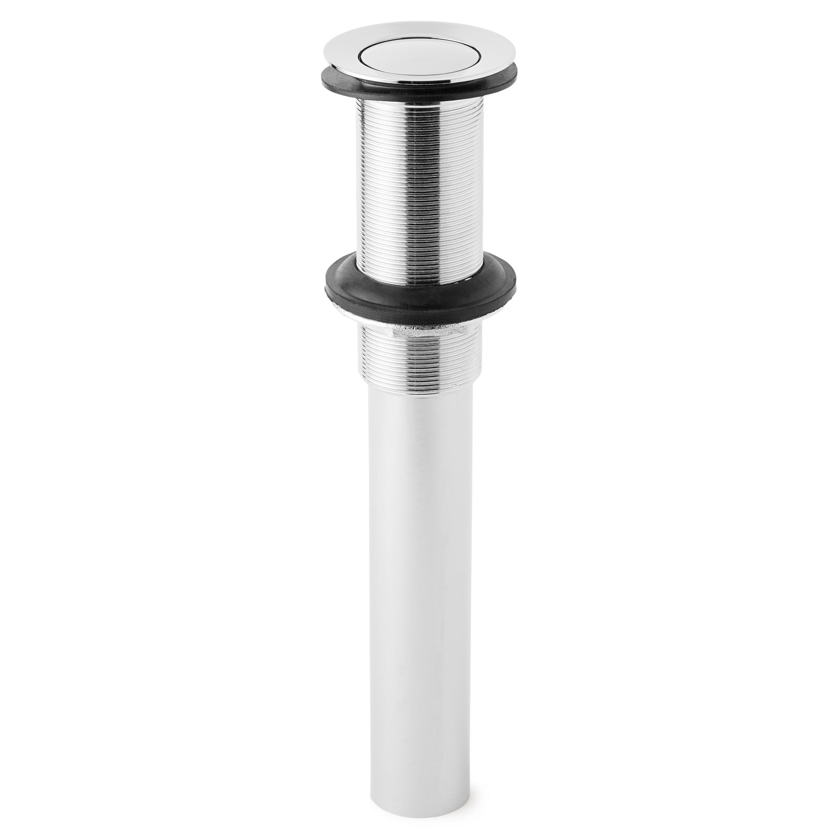 Extended Press Type Pop-Up Bathroom Drain - No Overflow - Chrome ...