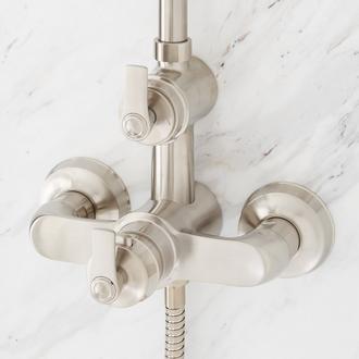 Cooper Thermostatic Exposed Pipe Shower with Hand Shower - Brushed ...