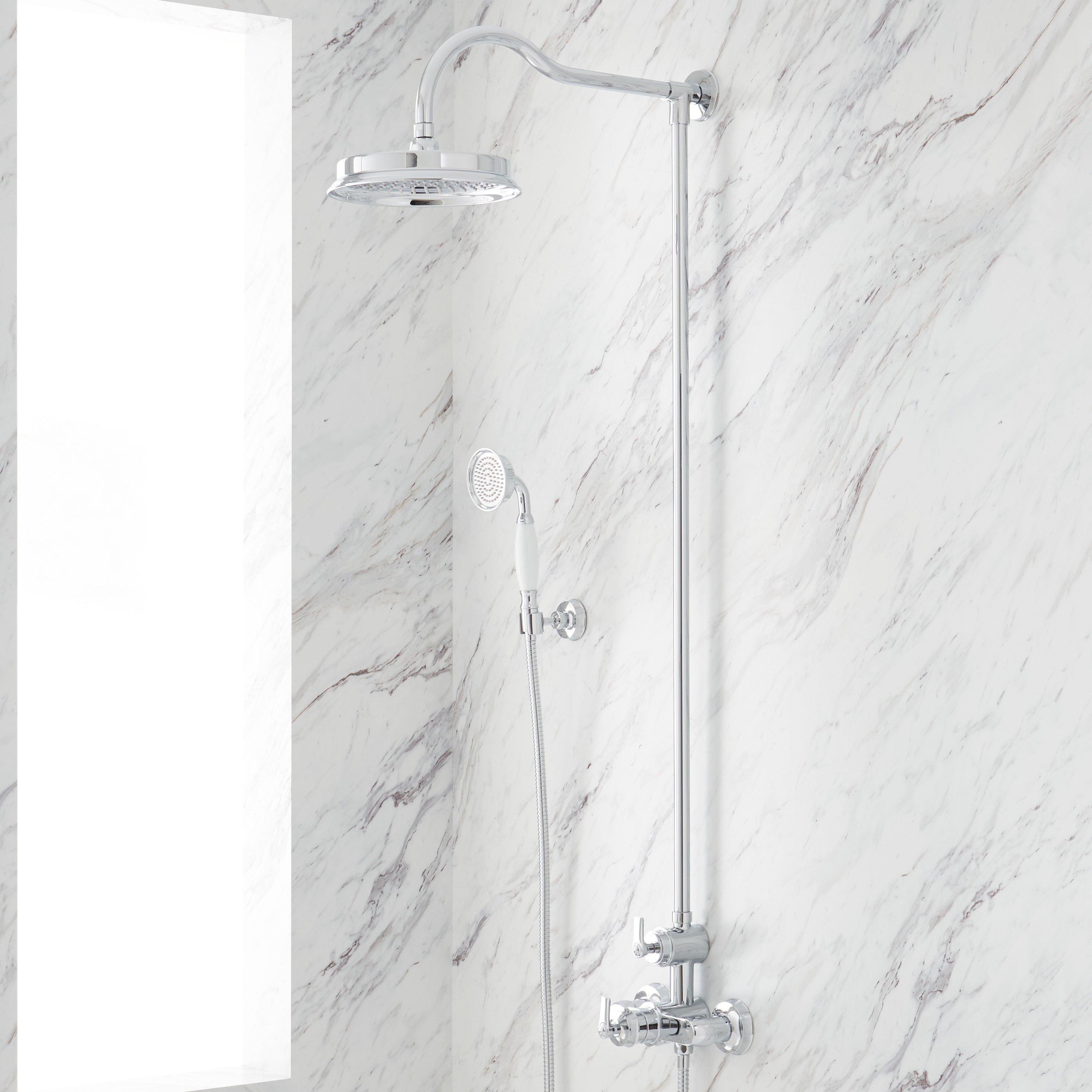 Cooper Thermostatic Exposed Pipe Shower with Hand Shower - Chrome ...