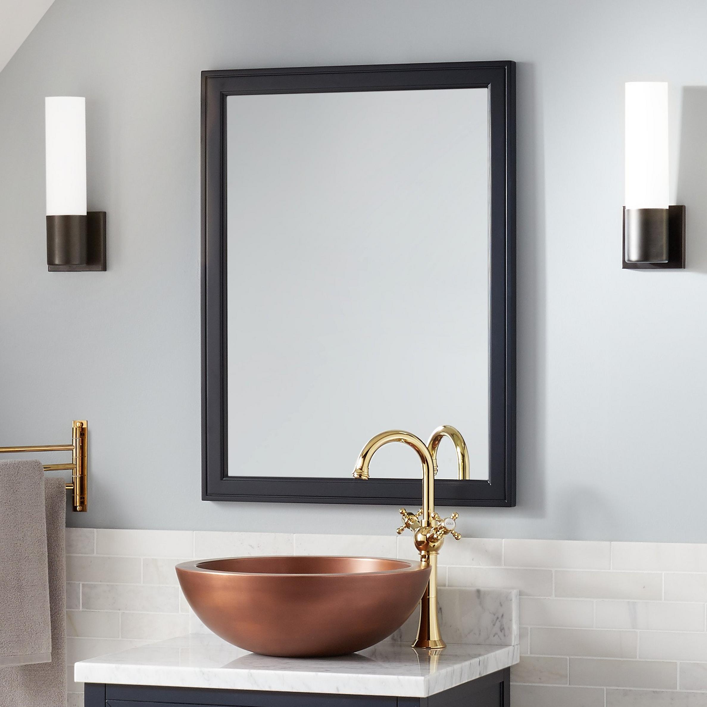 Robertson Mahogany Vanity Mirror- Midnight Navy Blue | Signature Hardware