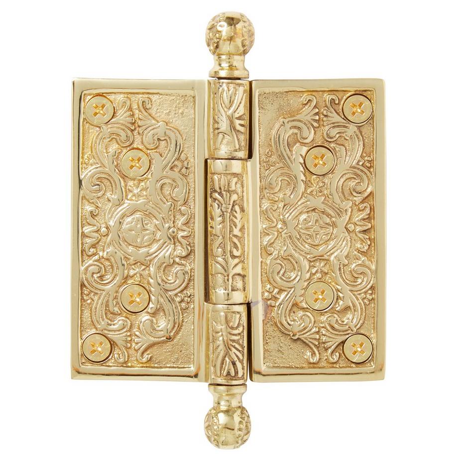 Solid Brass Ornate Door Hinge | Signature Hardware