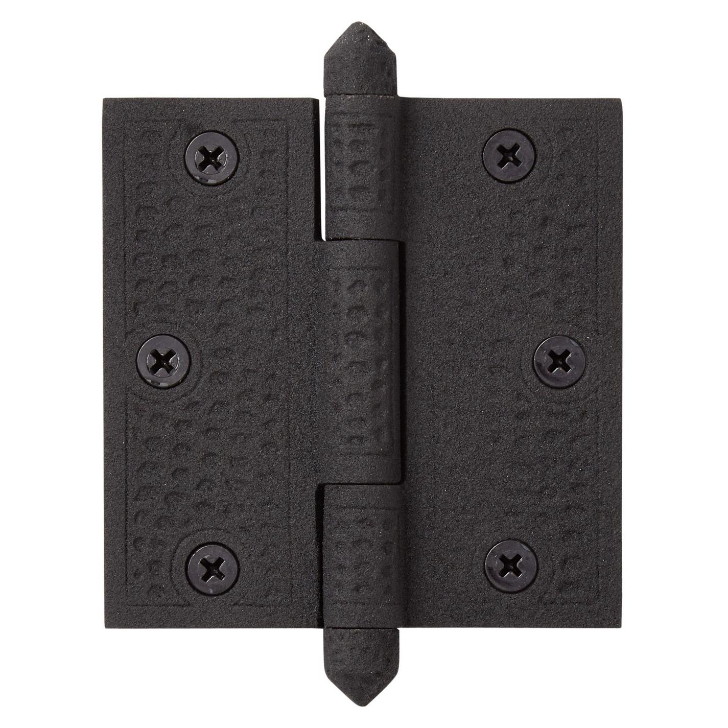 Hammered Cast Iron Door Hinge - Black Powder Coat | Signature Hardware