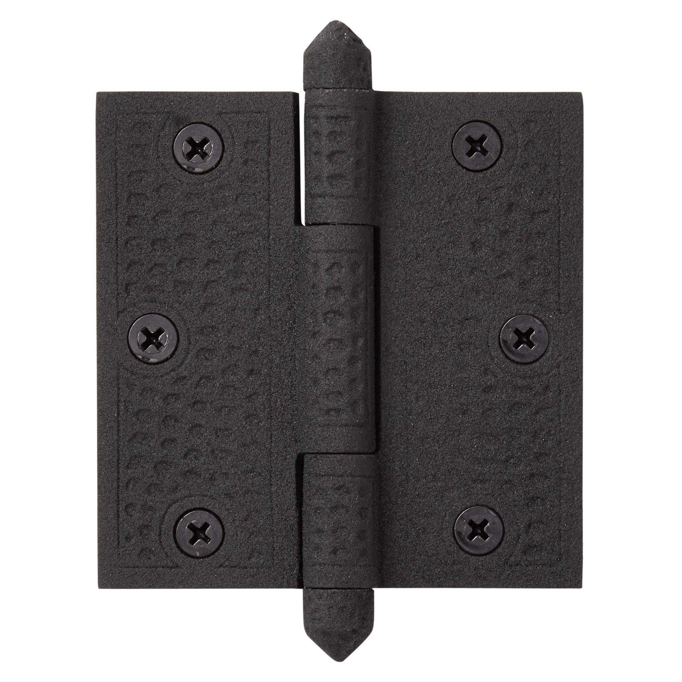 Hammered Cast Iron Door Hinge - Black Powder Coat | Signature Hardware