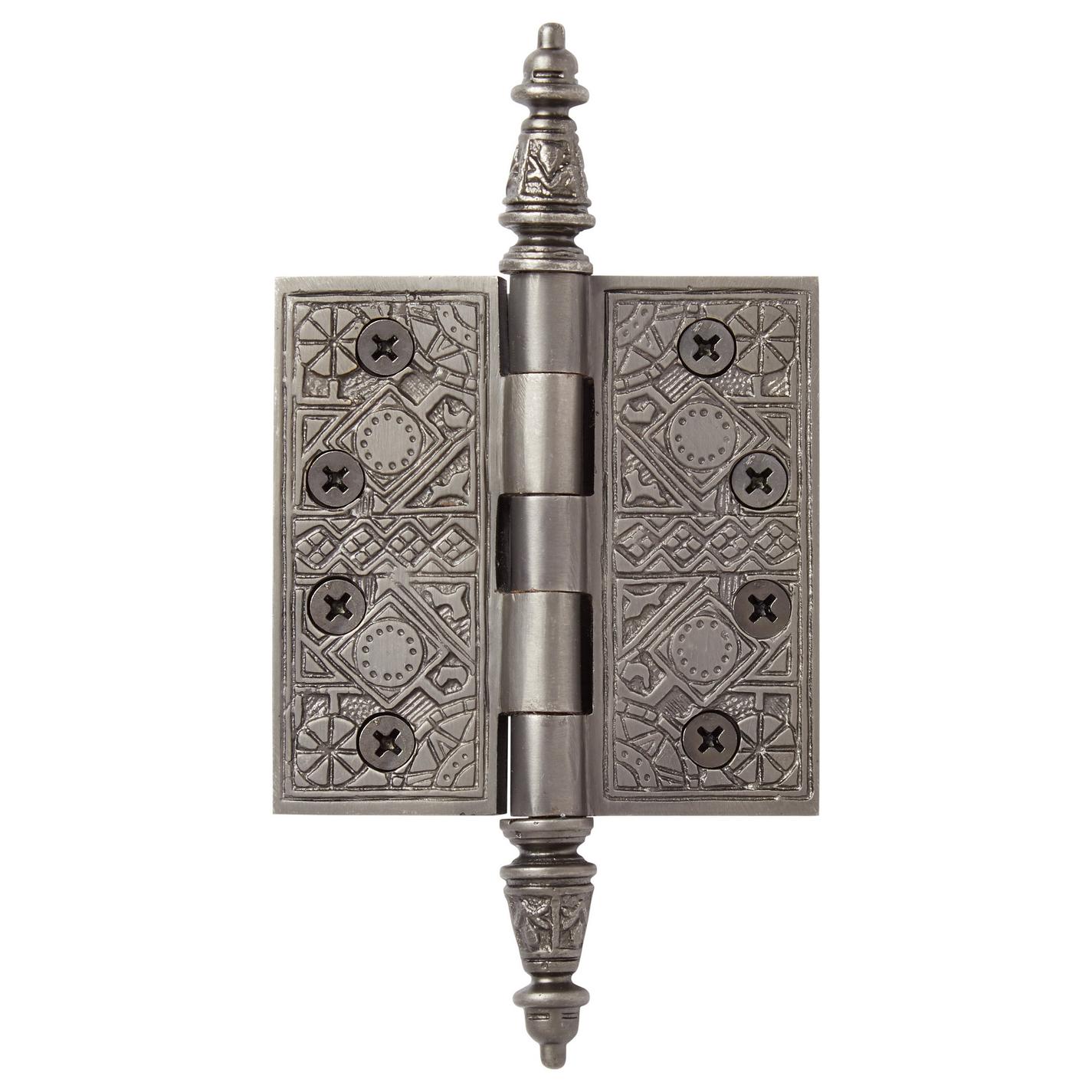 Geometric Solid Brass Door Hinge - Antique Pewter | Signature Hardware
