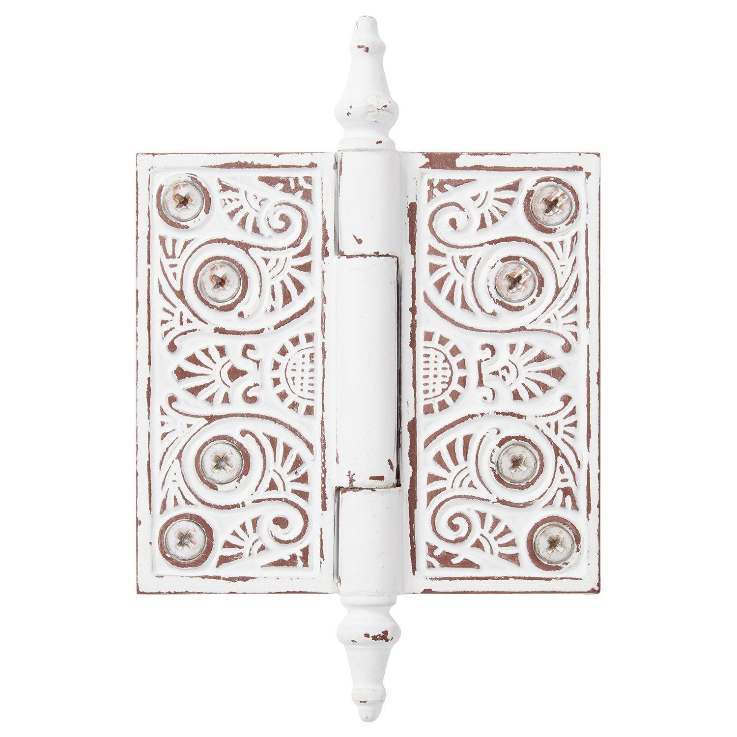 Art Deco Cast Iron Door Hinge - Distressed White | Signature Hardware