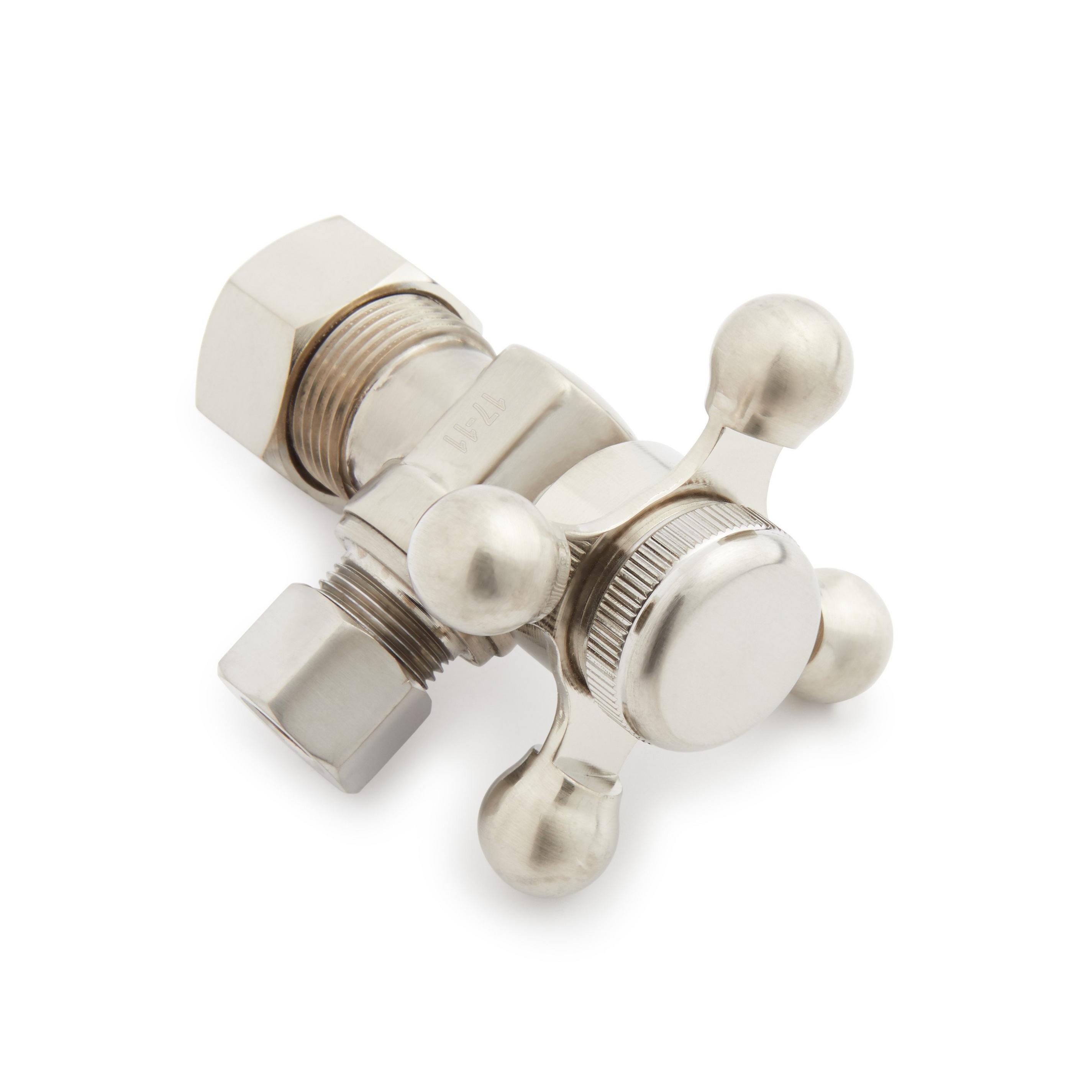 Cross Handle Angle Stop - 5/8" OD x 3/8" OD Compression | Signature ...
