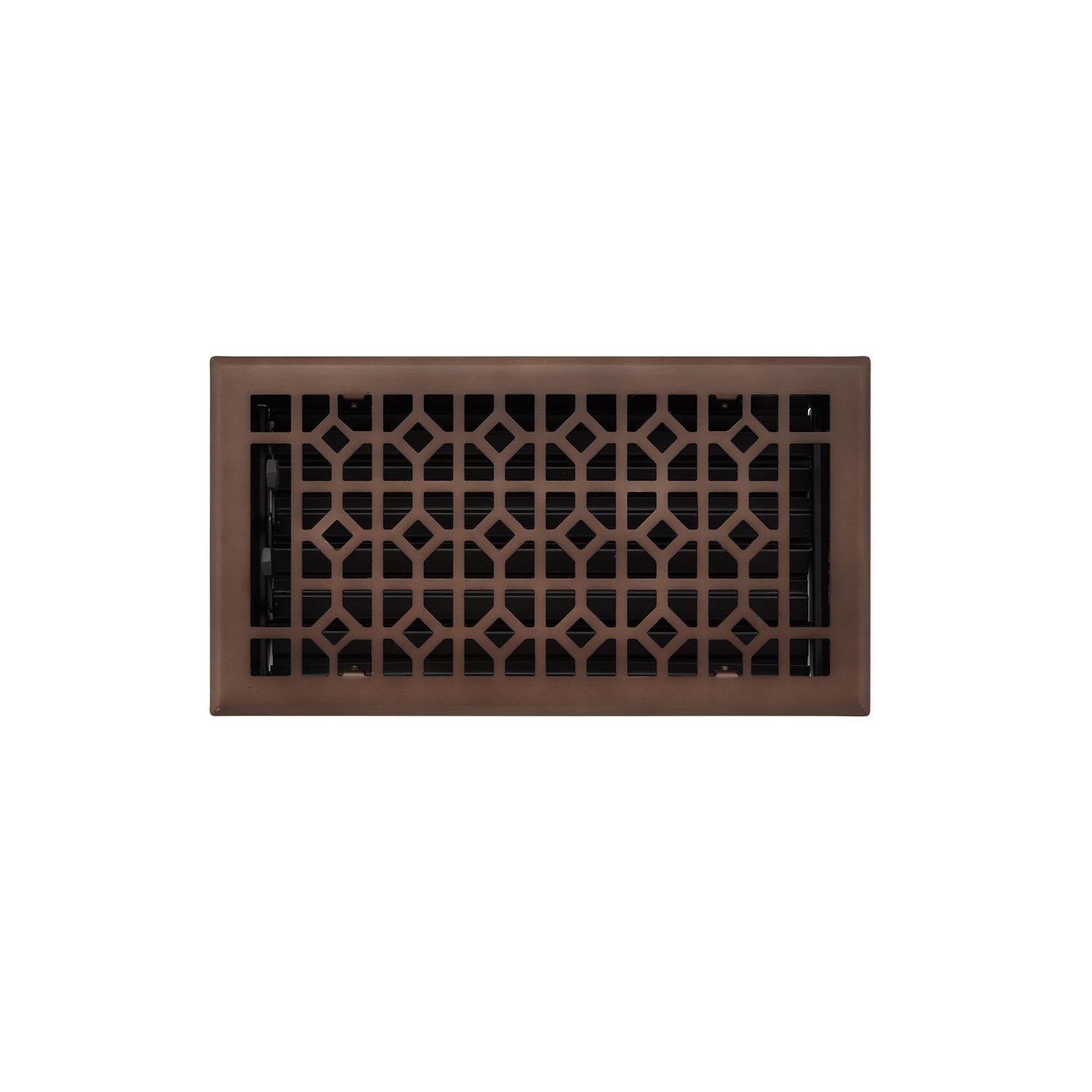 Stamped Steel Floor Register Brown Classic Style With Damper Brown ...
