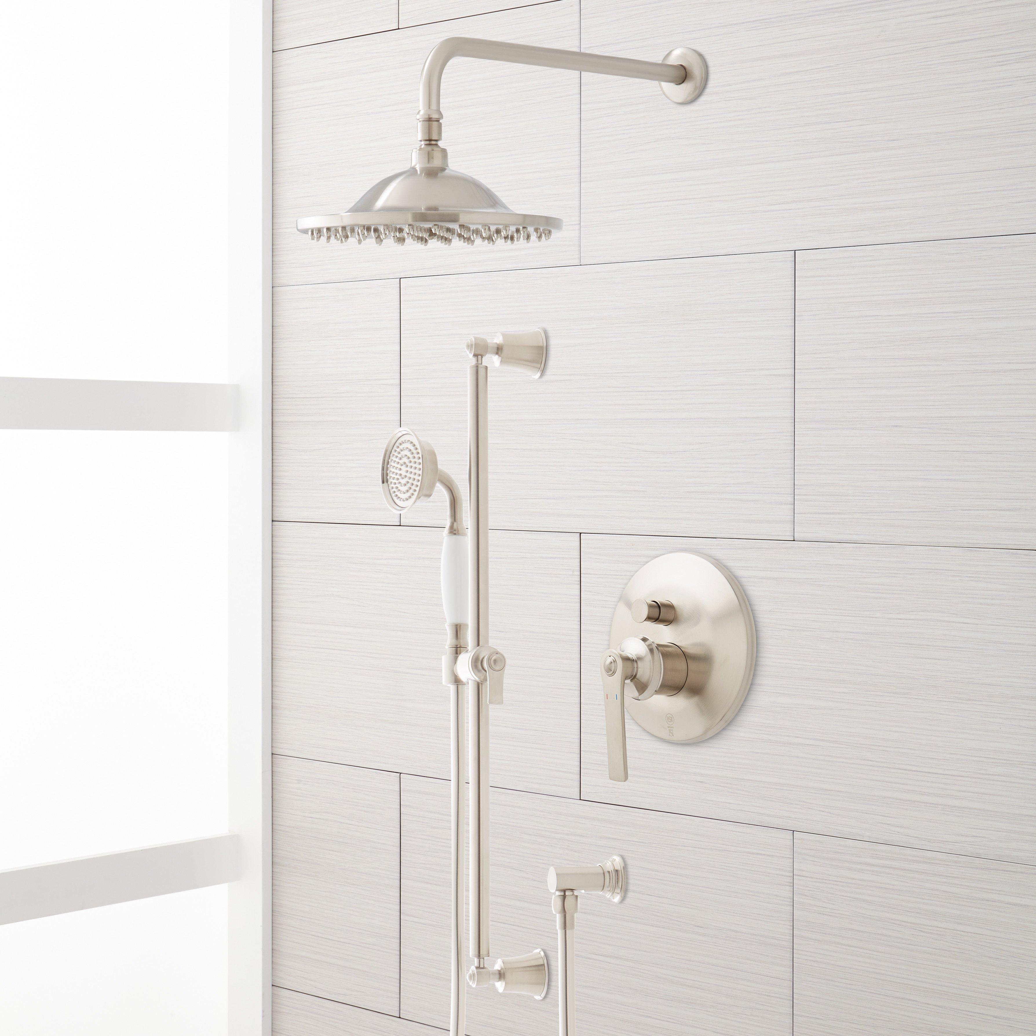 Cooper Shower System with 10" Rainfall Shower and Hand Shower - Brushed ...