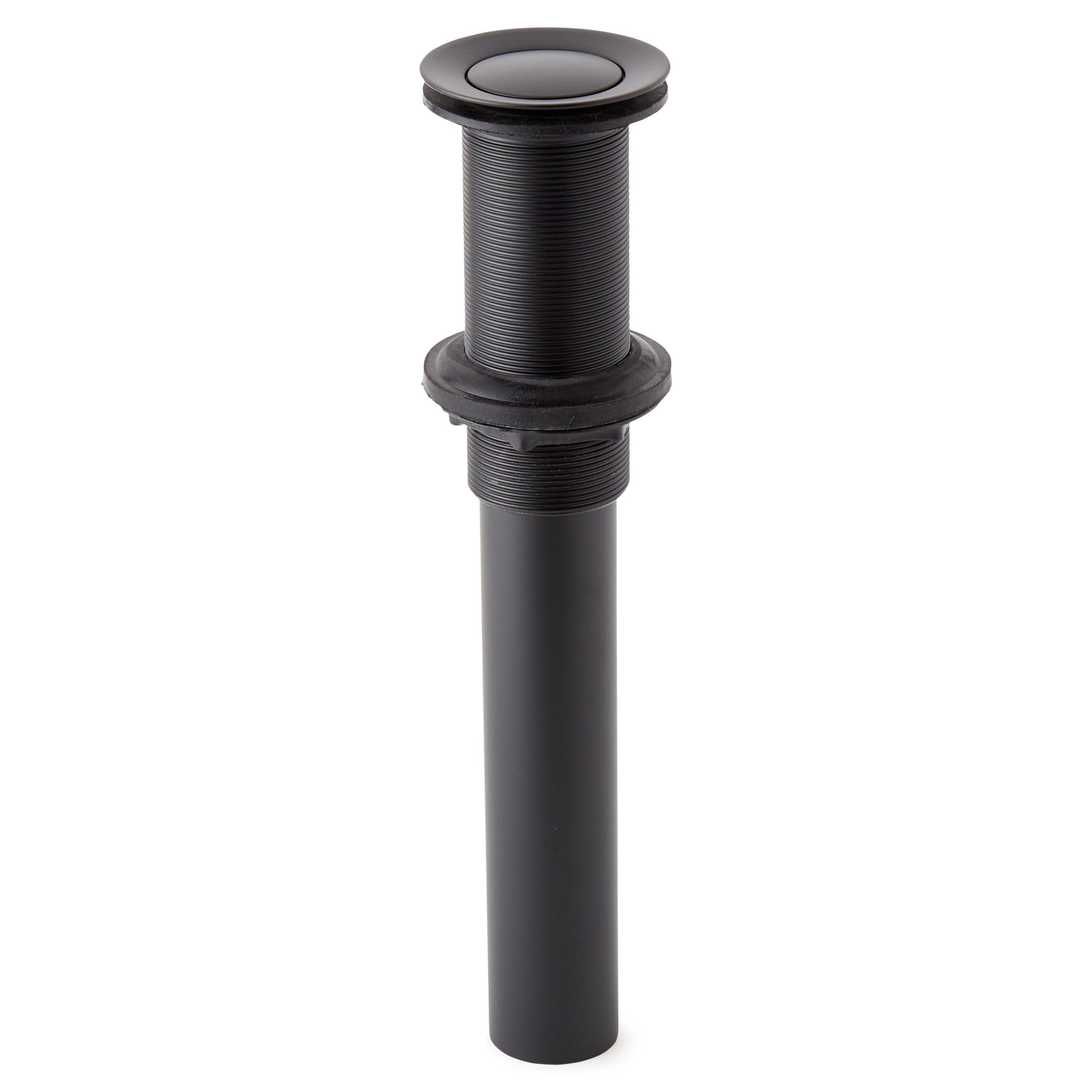 Extended Press Type Pop-Up Bathroom Drain - No Overflow - Matte Black ...