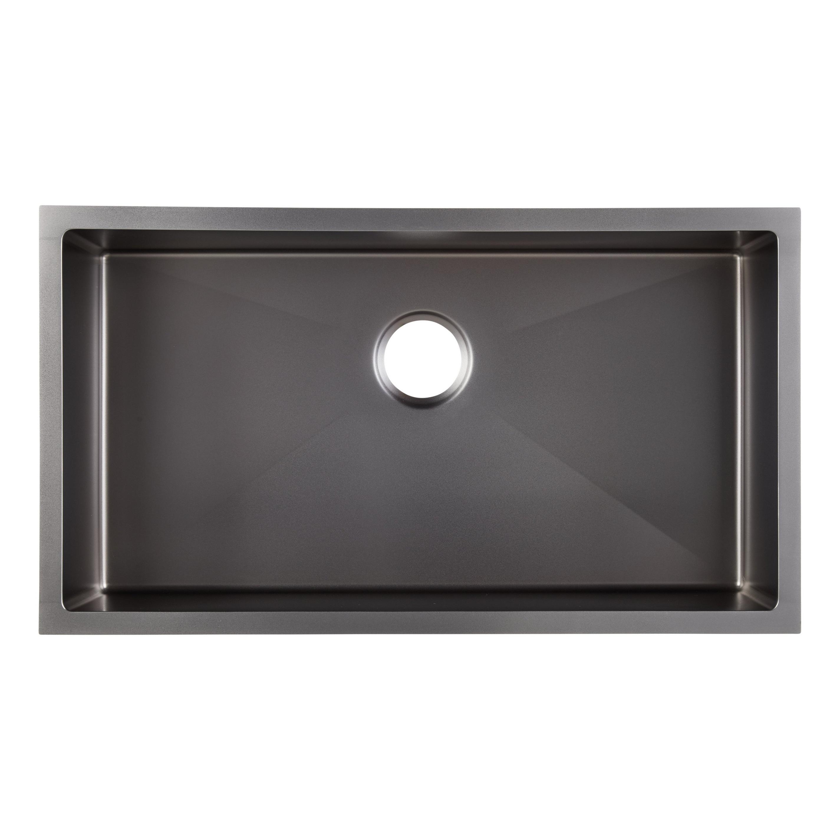 32" Atlas Stainless Steel Undermount Kitchen Sink - Gunmetal Black ...